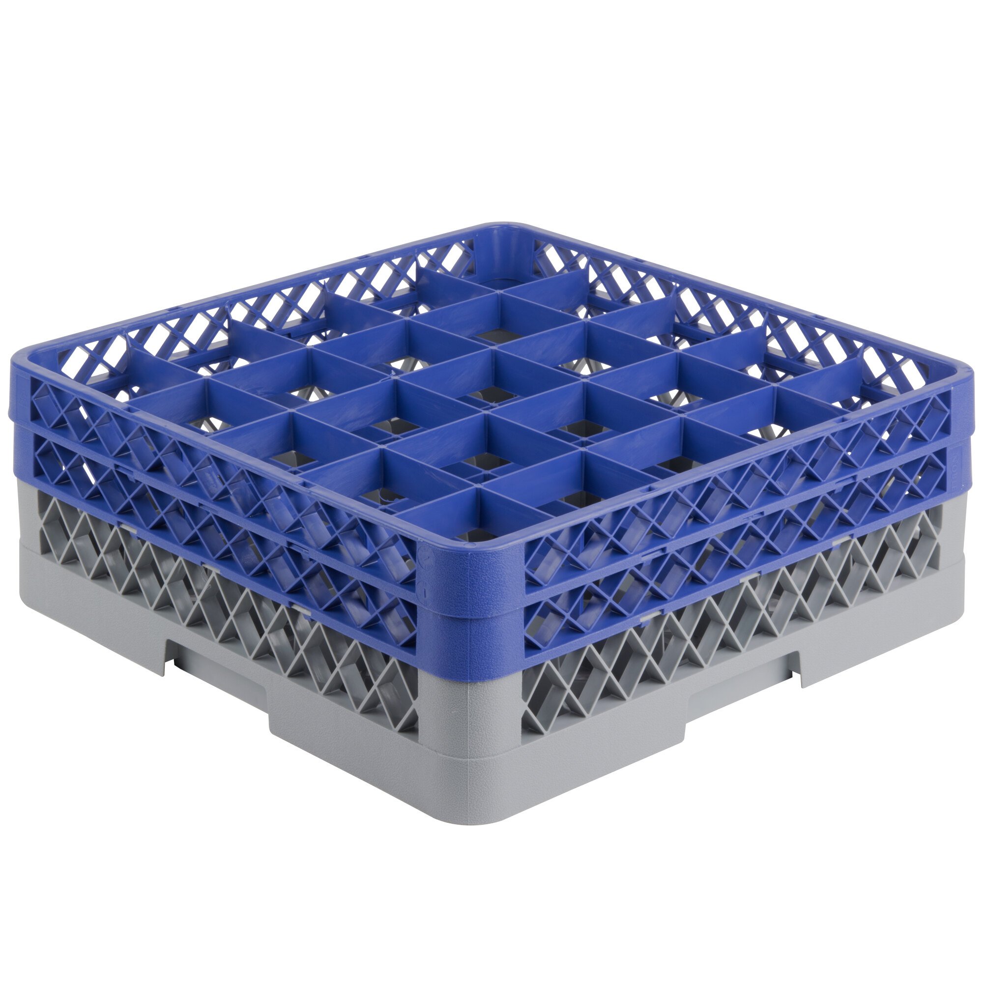 Noble Products 25-Compartment Gray Full-Size Glass Rack with 2 Blue ...
