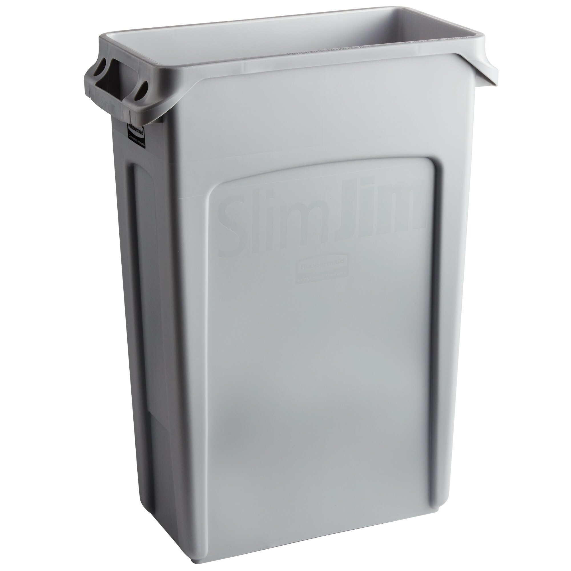 Rubbermaid FG354060GRAY 92 Qt. / 23 Gallon Slim Jim Gray Rectangular ...