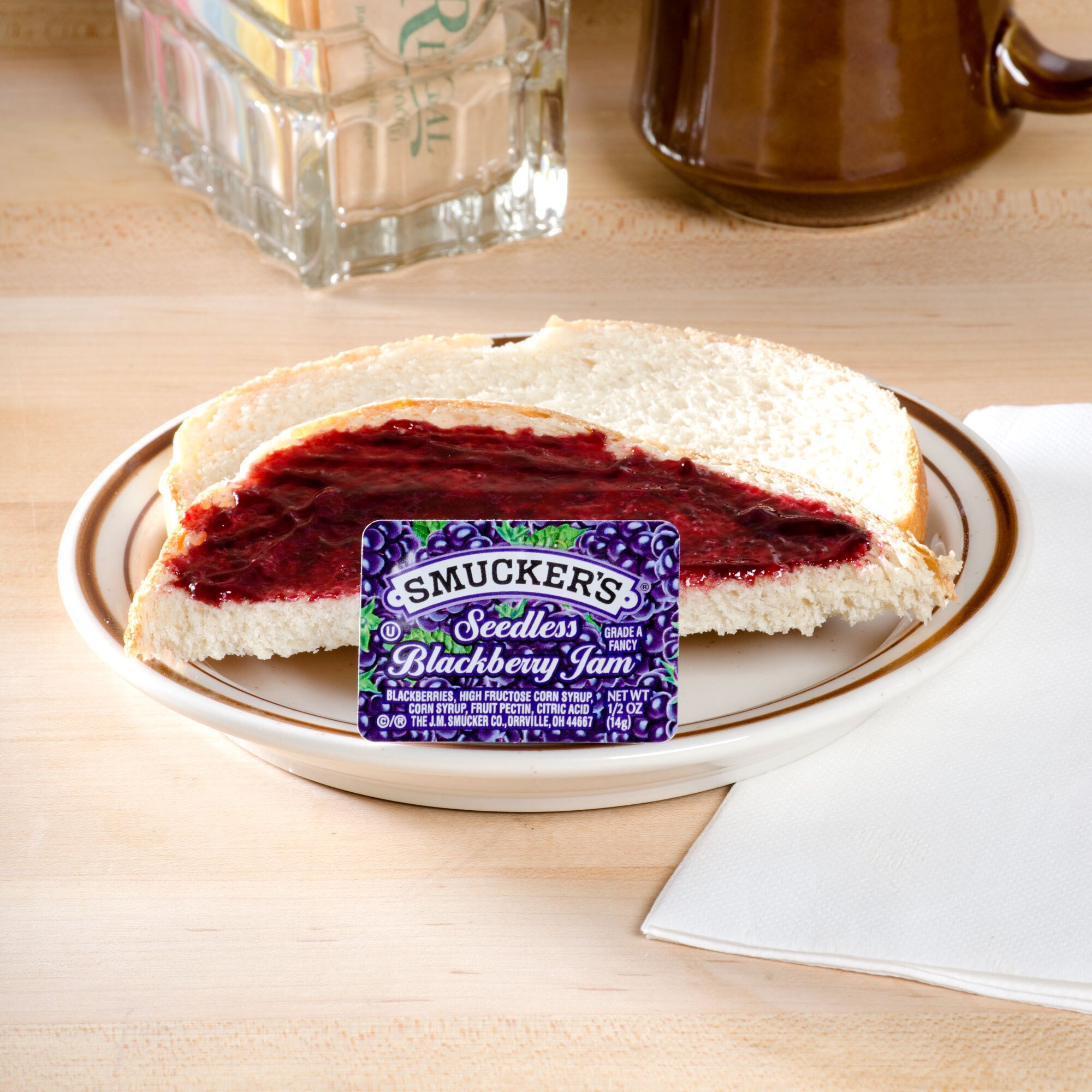 Smucker's Seedless Blackberry Jam .5 oz. Portion Cups - 200/Case