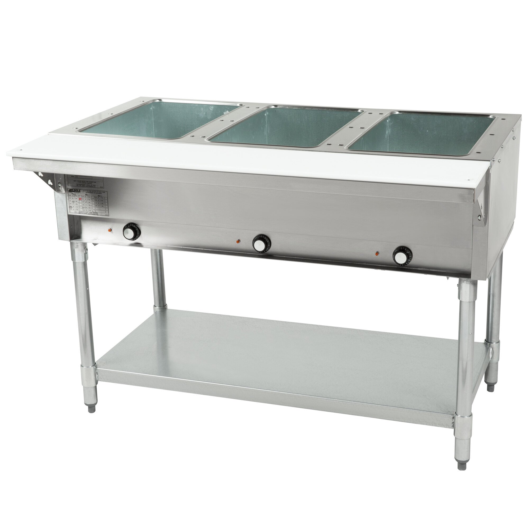 Eagle Group DHT3 Open Well Three Pan Electric Hot Food Table - 208V