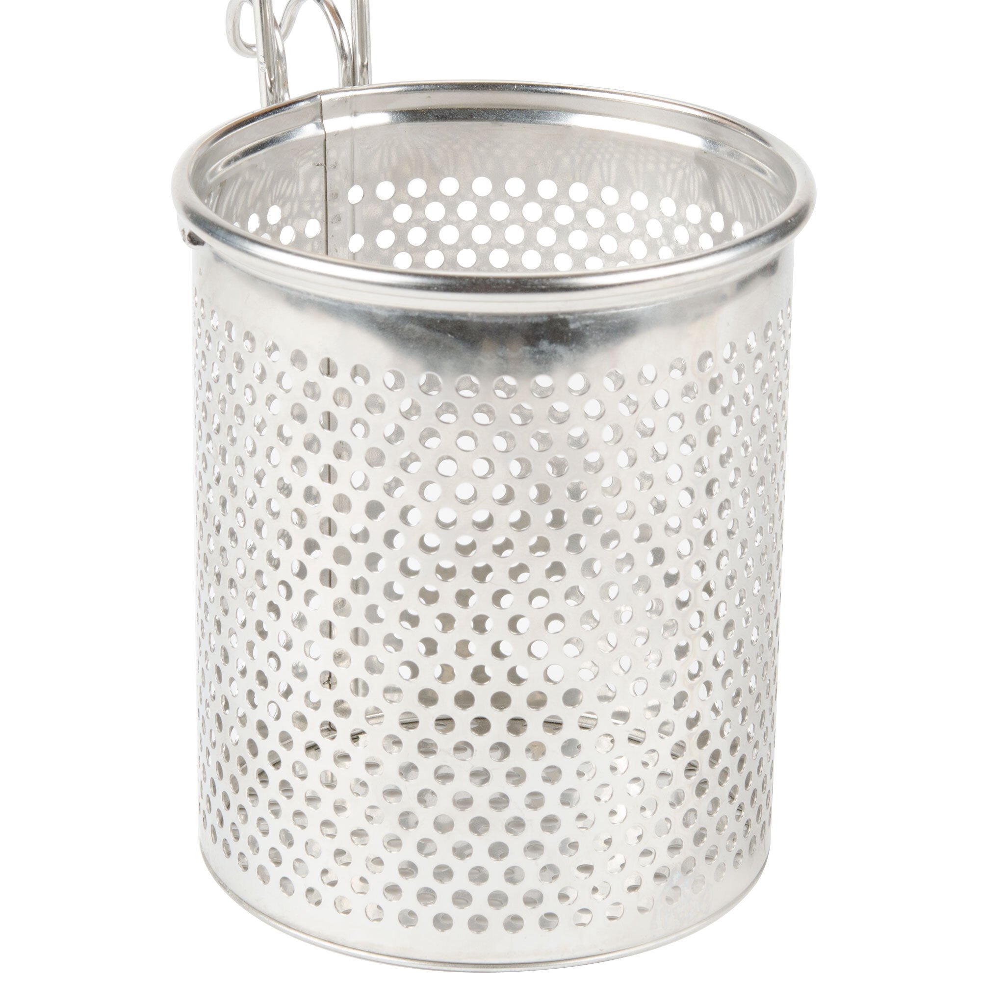 5" x 5 1/4" Stainless Steel Strainer/Blanching Basket with Wooden Handle