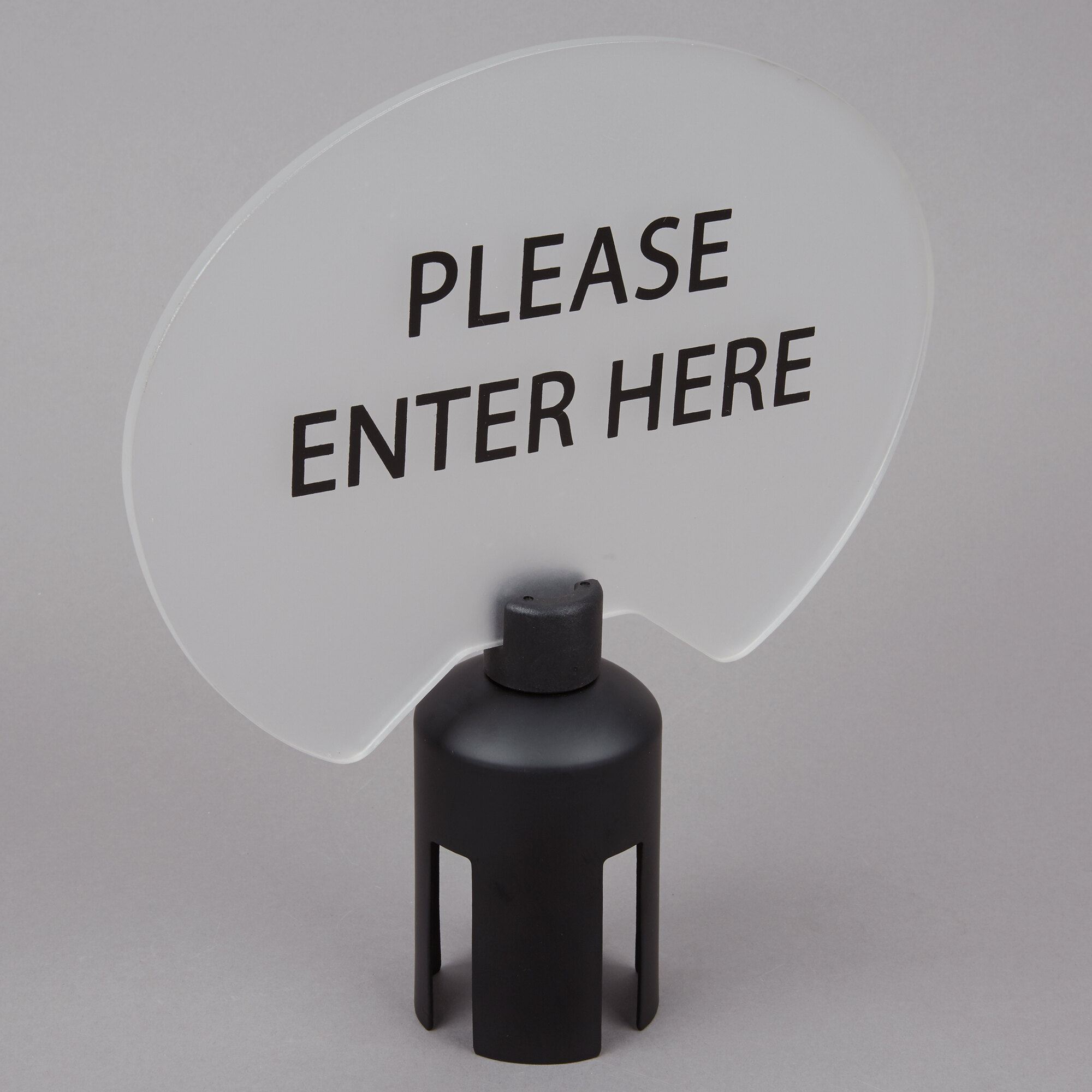 Enter Here Sign, Oval, 10" x 7.5" - WebstaurantStore