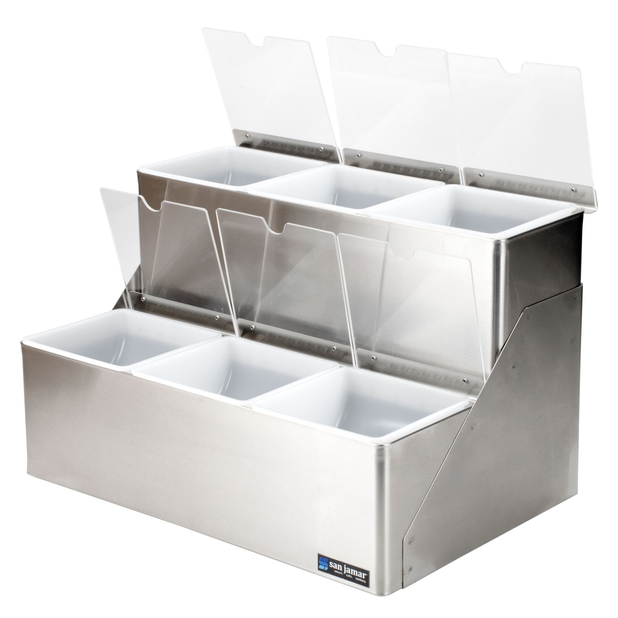 San Jamar B6706INL EZ-Chill 6-Compartment Two Tier Stainless Steel ...
