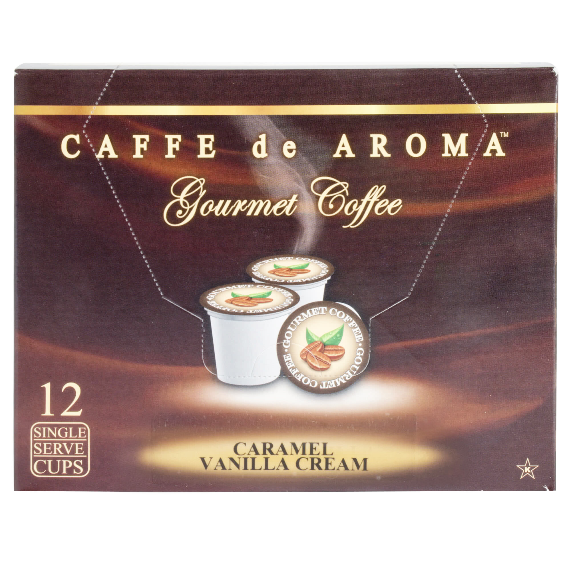 Caffe de Aroma Caramel Cream Coffee Single Serve Cups - 12/Box