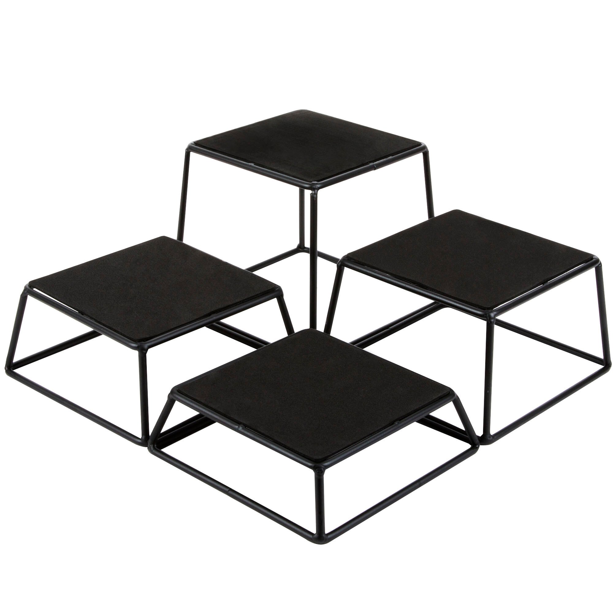 Tablecraft BKR4 Square Set of Four Riser Set - 7" x 6"