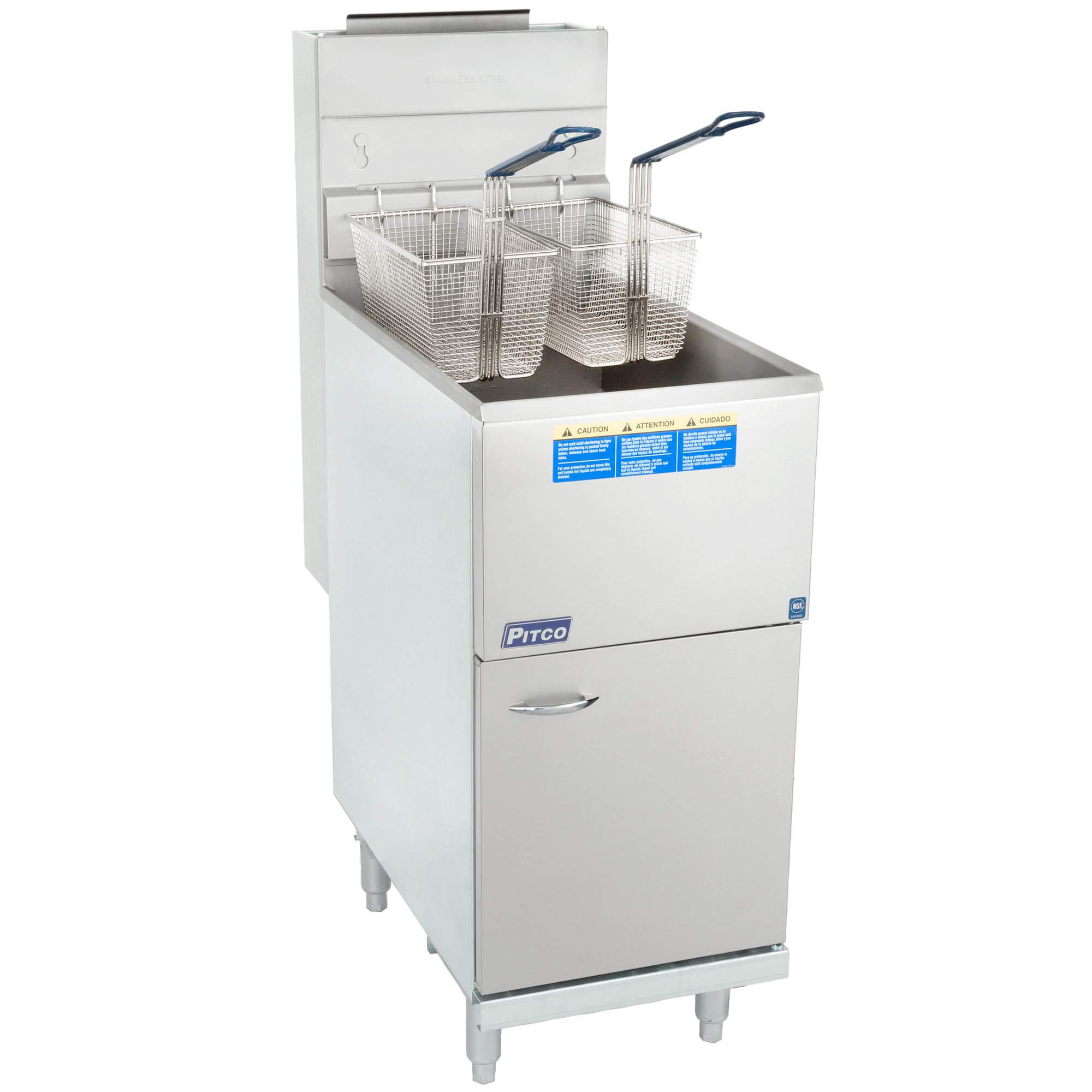 Pitco® 35C+S Natural Gas 35-40 lb. Stainless Steel Floor Fryer
