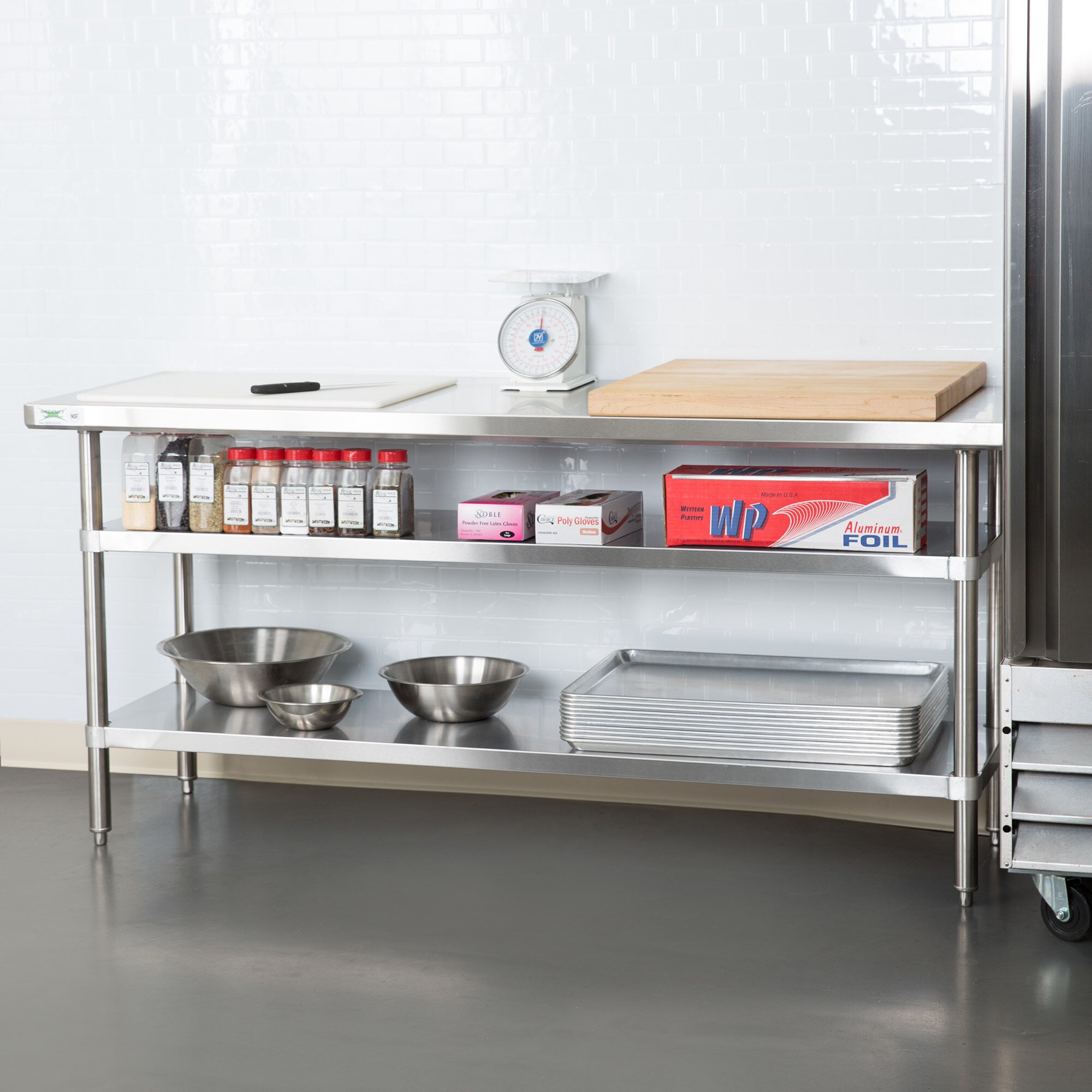 Regency Adjustable Stainless Steel Work Table Undershelf for 24" x 60 ...