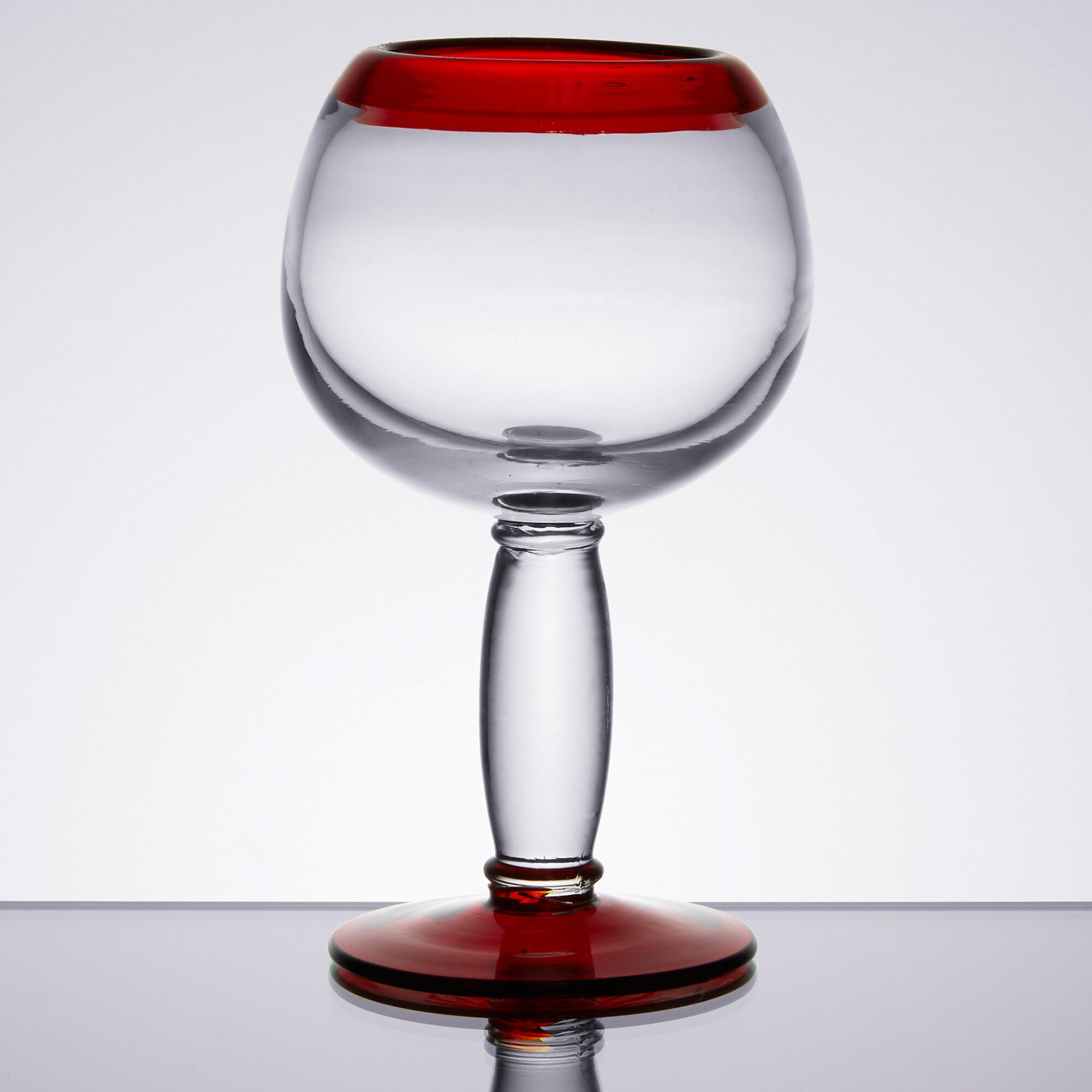 Libbey 92309r Aruba 16 Oz Round Cocktail Glass With Red Rim And Base 12case