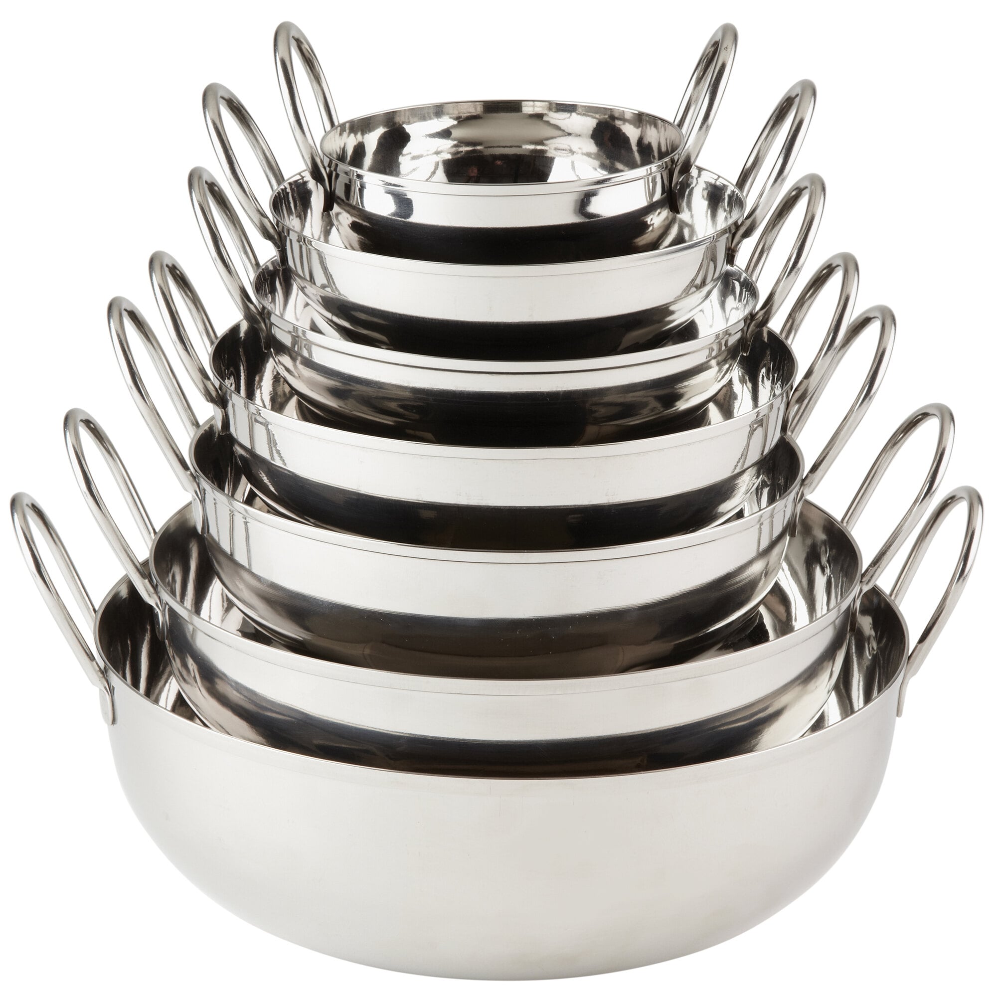 American Metalcraft BD65 32 oz. Stainless Steel Balti Dish - 6 1/2" x 2 ...