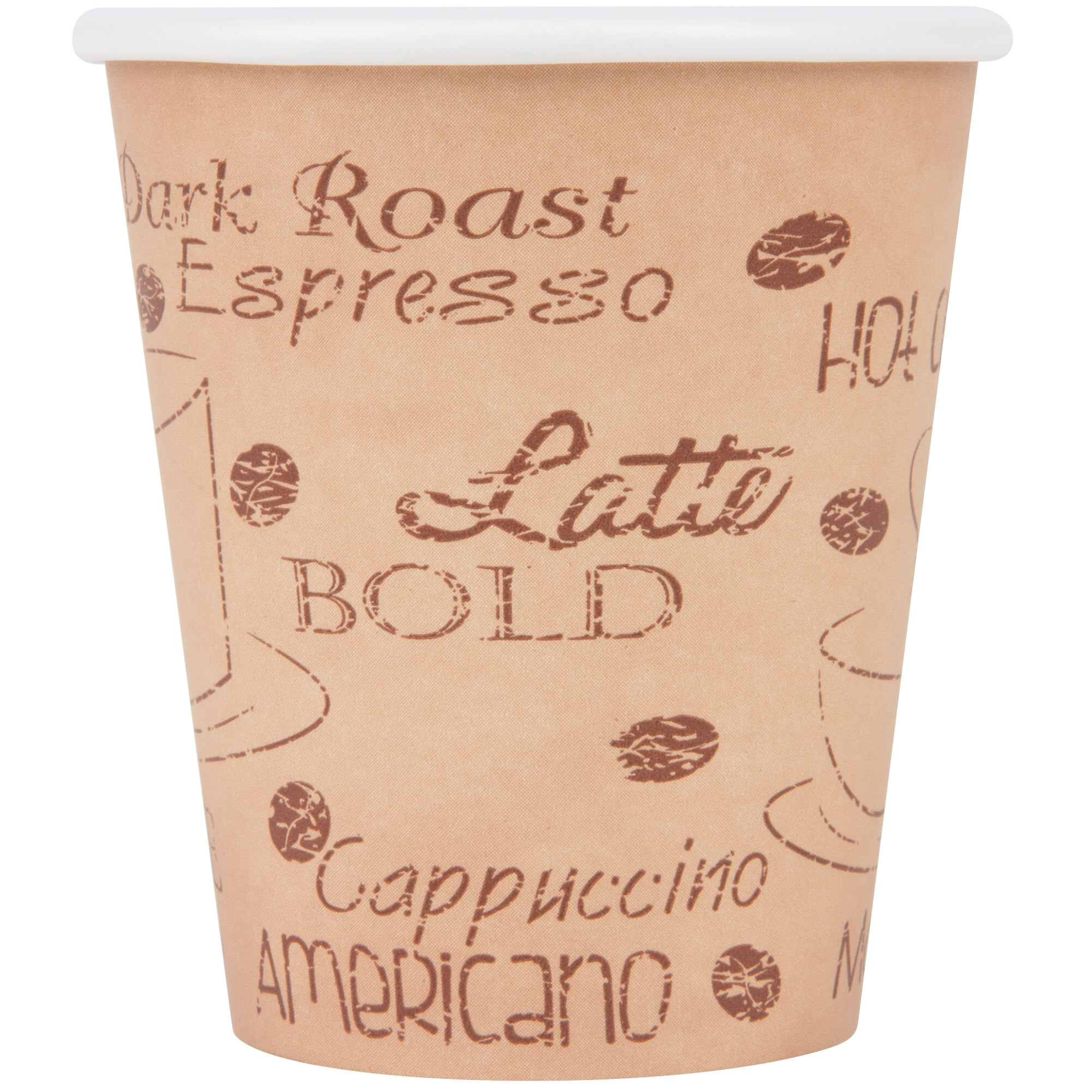 Choice 10 oz. Café Print Poly Paper Hot Cup - 1000/Case