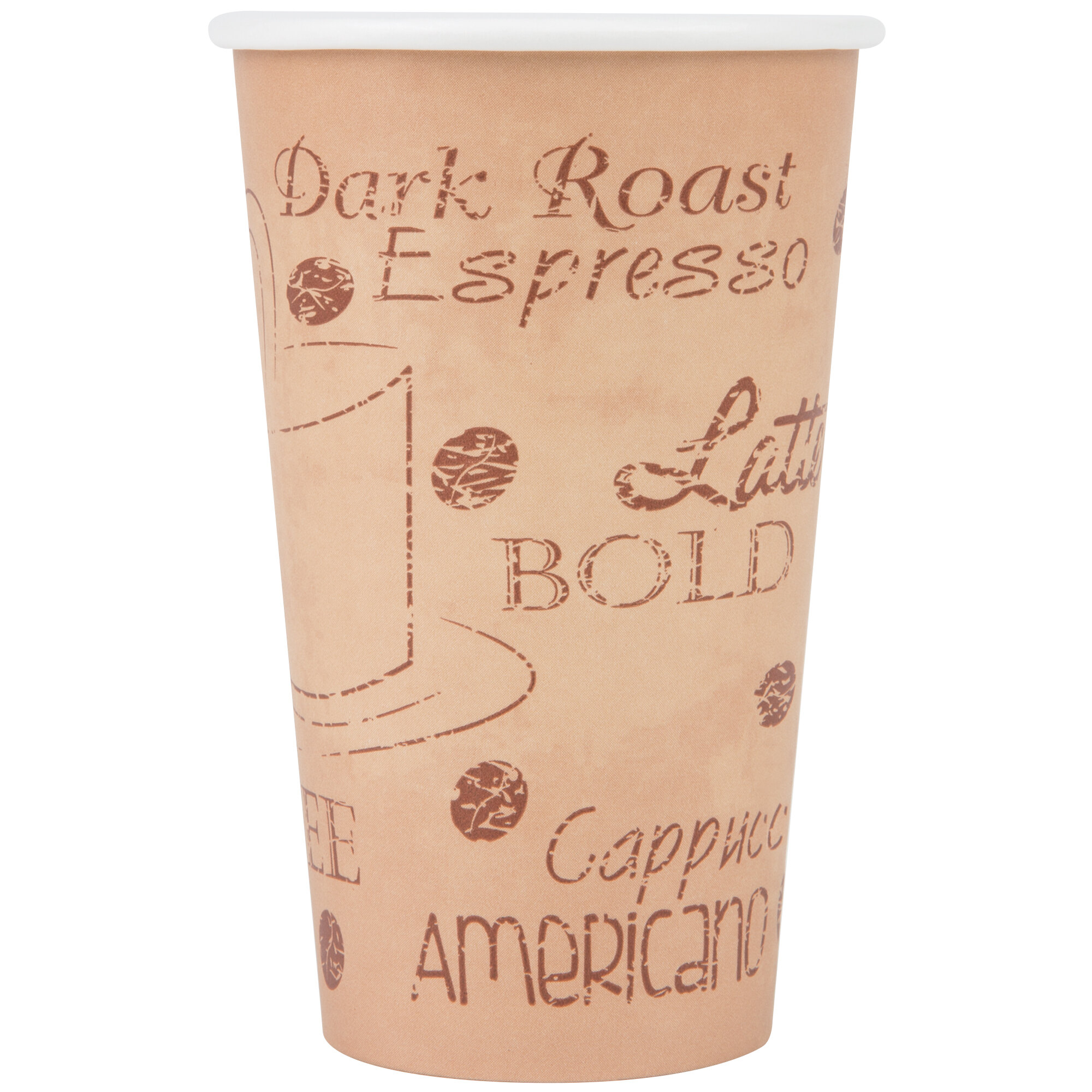 Choice 16 oz. Café Print Poly Paper Hot Cup - 1000/Case