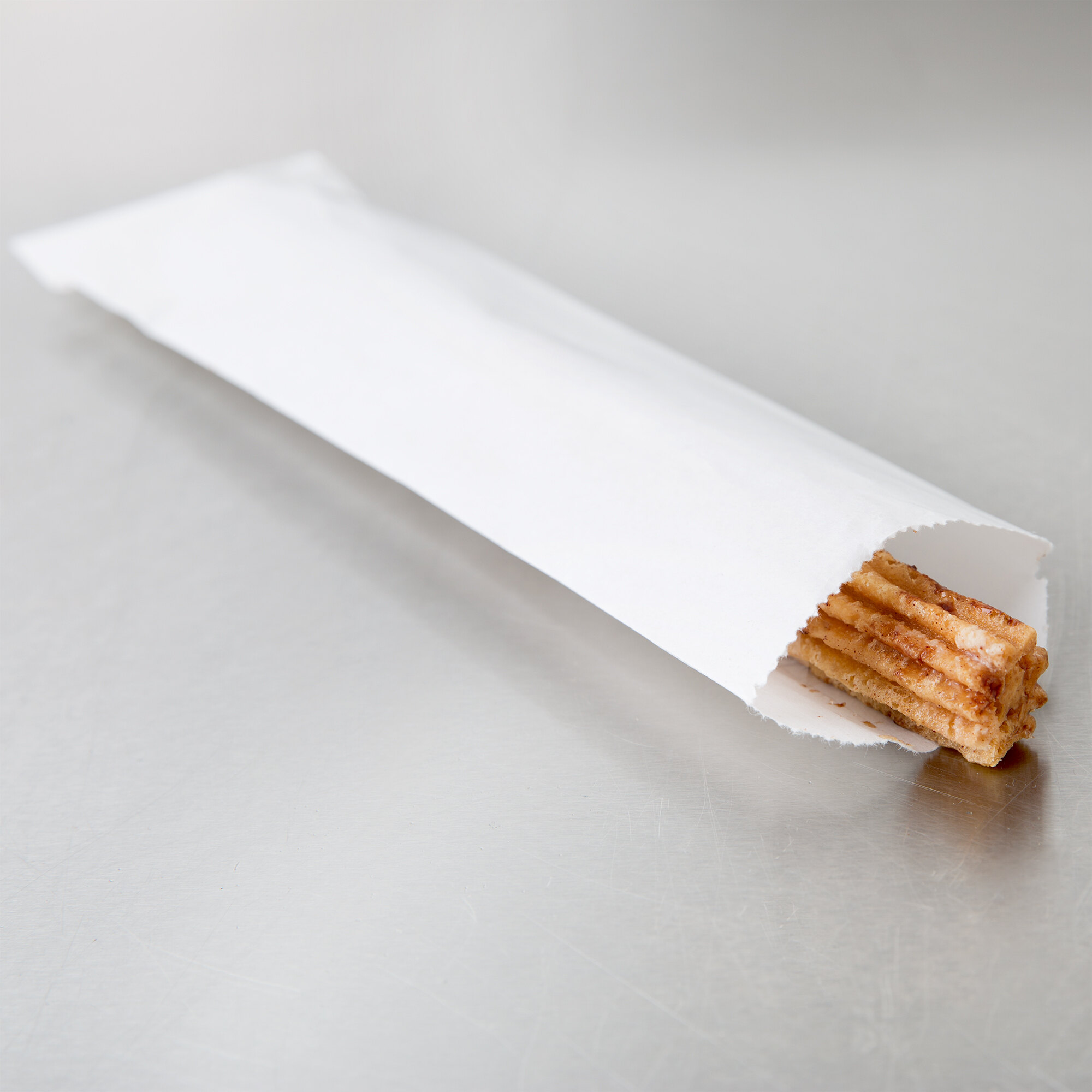Choice 2 3/4" x 10" White Kraft Disposable Silverware / Bakery / Churro ...