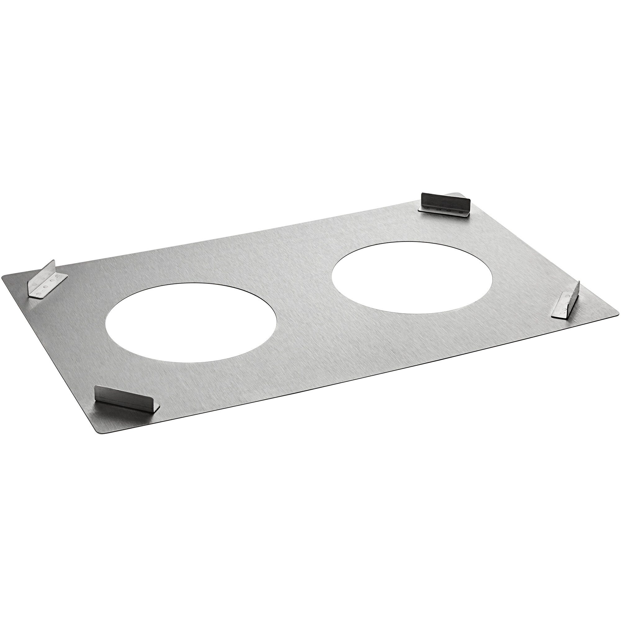 Nemco 66093 2 Hole Stainless Steel Steam Table Adapter Plate - 6 3/8"