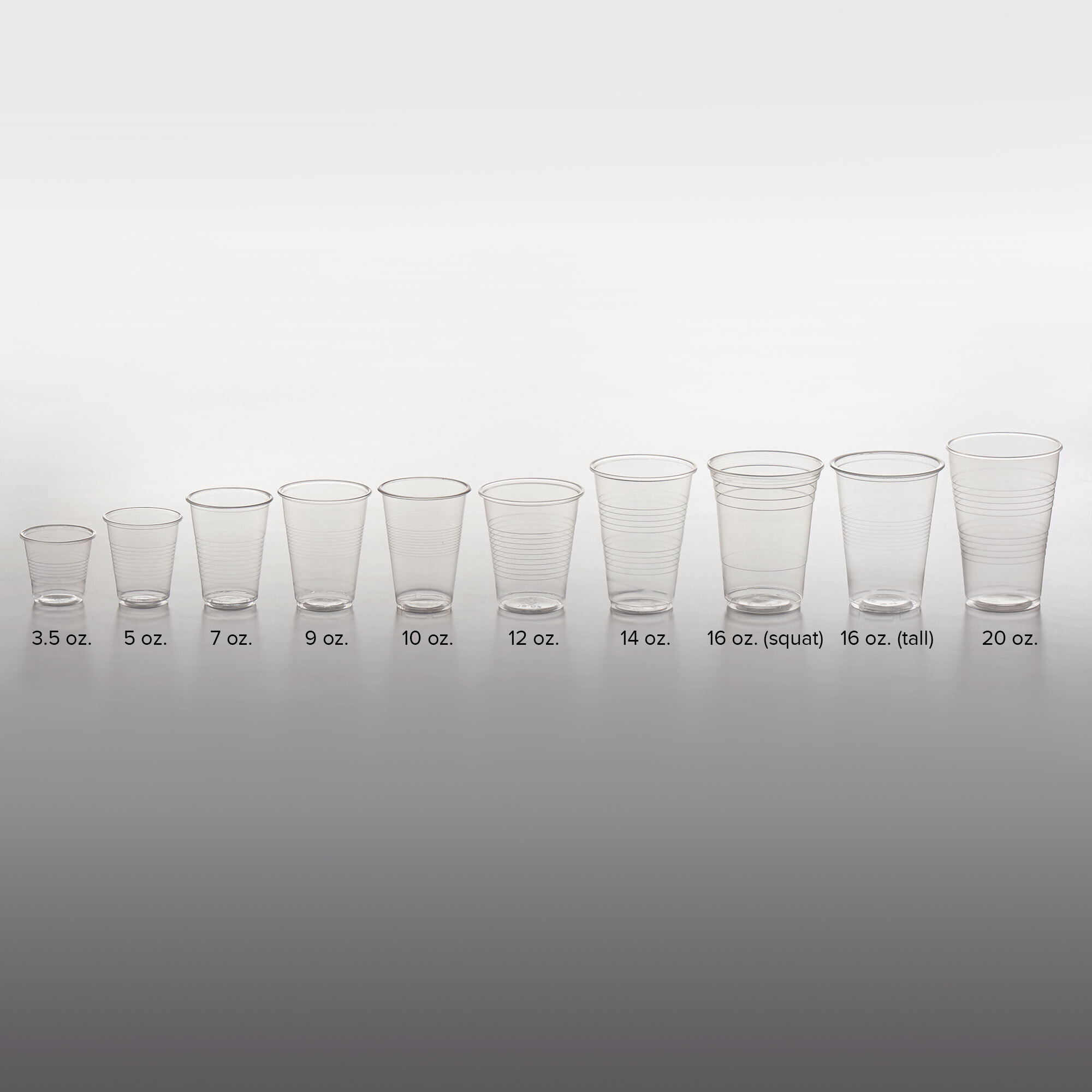 Choice 16 oz. Translucent Tall Thin Wall Plastic Cold Cup - 1000/Case