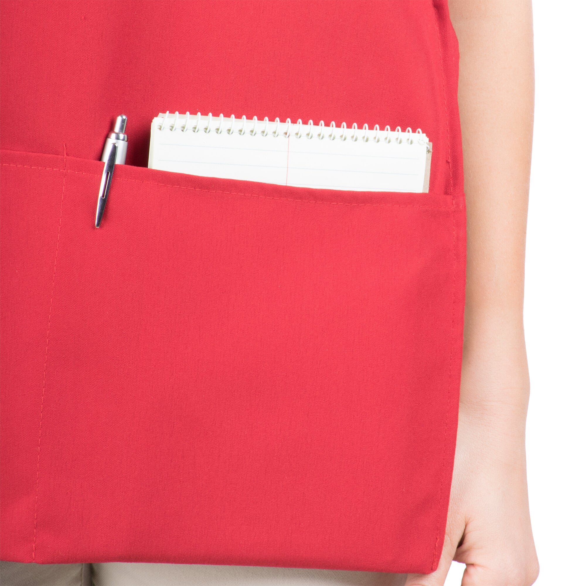 Intedge Red Adjustable Poly-Cotton Cobbler Apron with 2 Pockets - 29"L ...
