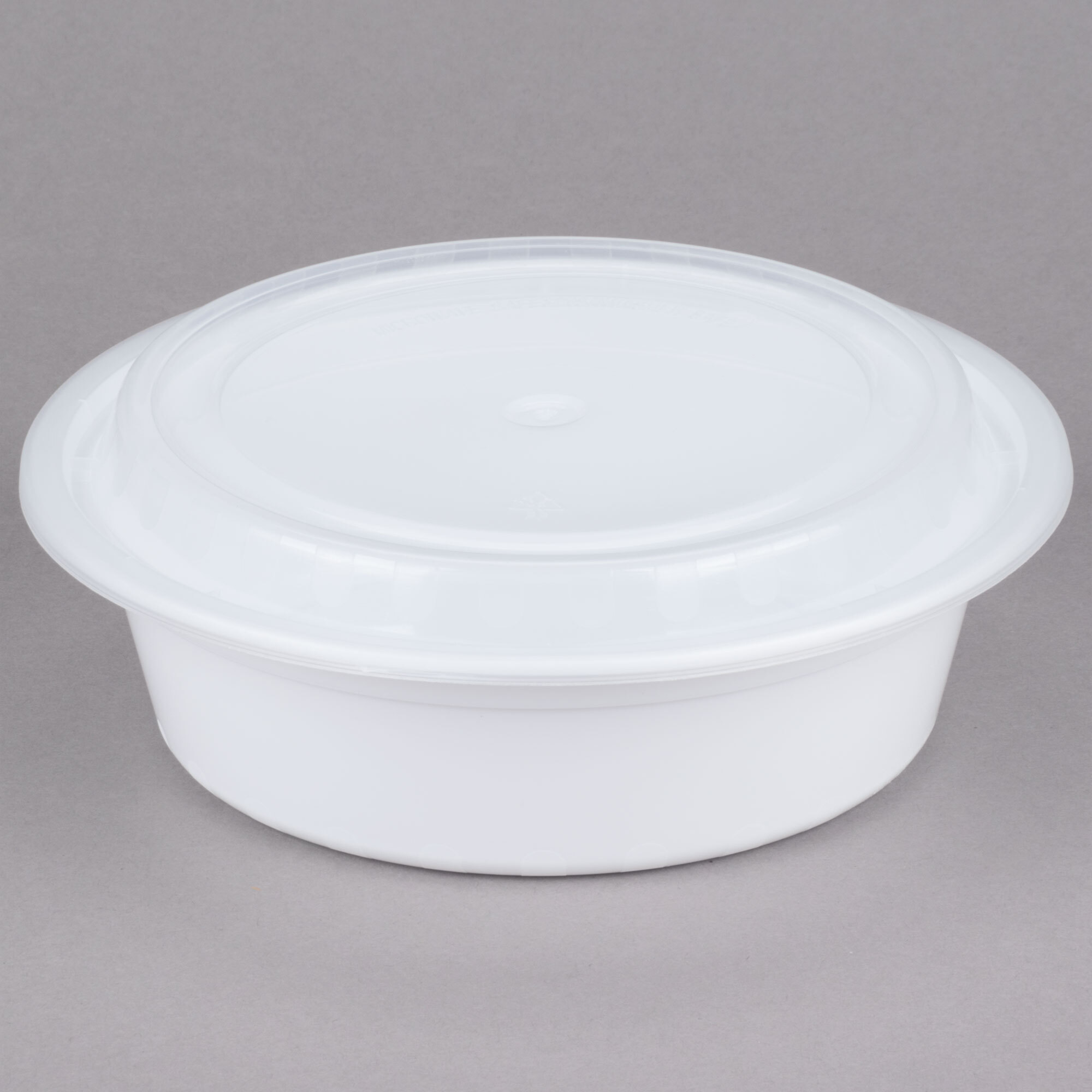 Choice 32 oz. White 7 1/4" Round Microwavable Heavy Weight Container ...