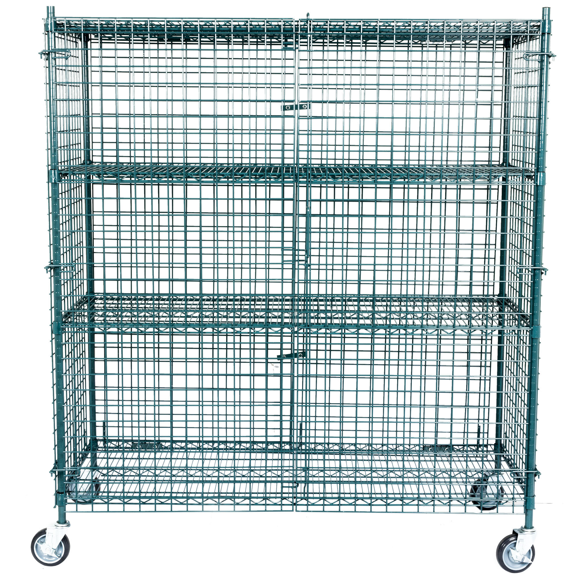 Regency NSF Mobile Green Wire Security Cage Kit -24" x 60" x 69"