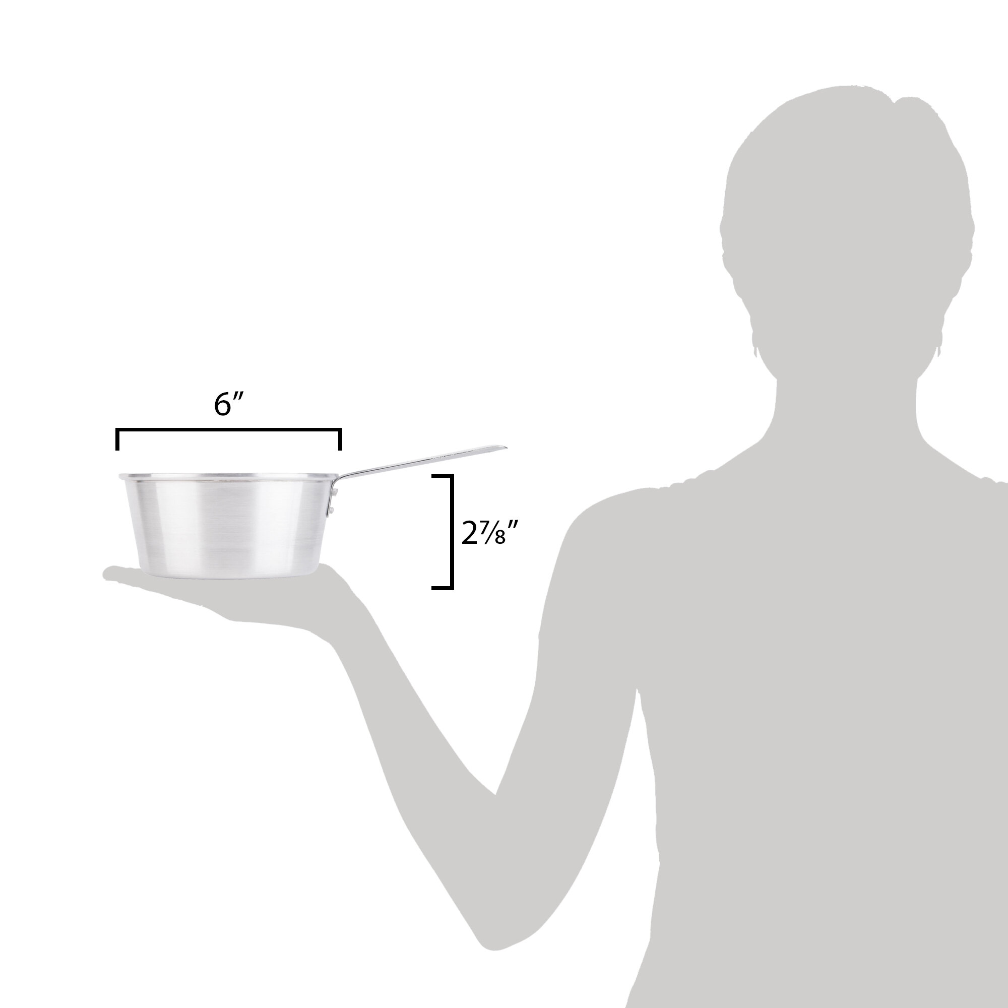 Town 35400 1 Qt. Tapered Aluminum Sauce Pan / Dipper