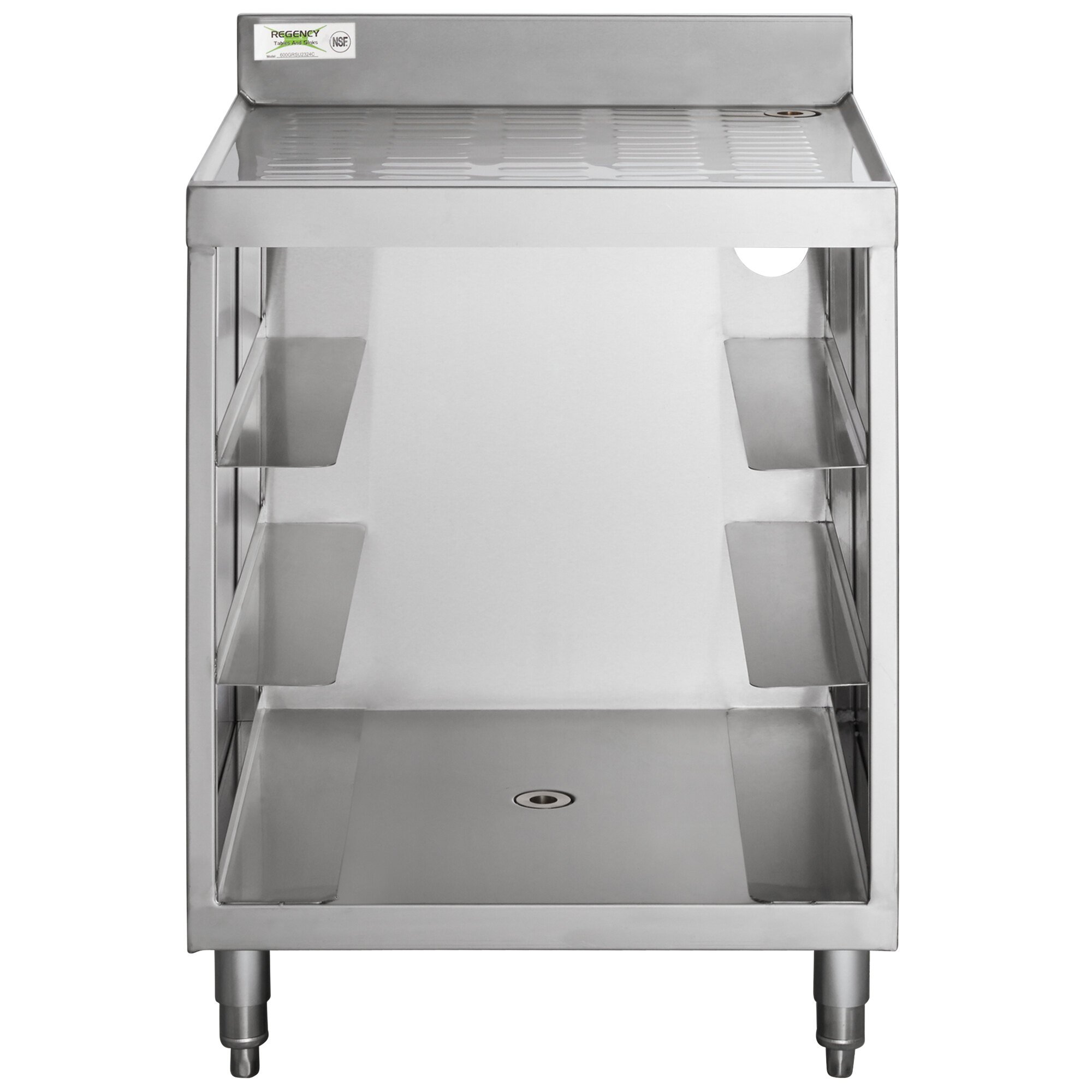 Regency Stainless Steel Corrugated Top Glass Rack Storage Unit - 23" x 24"