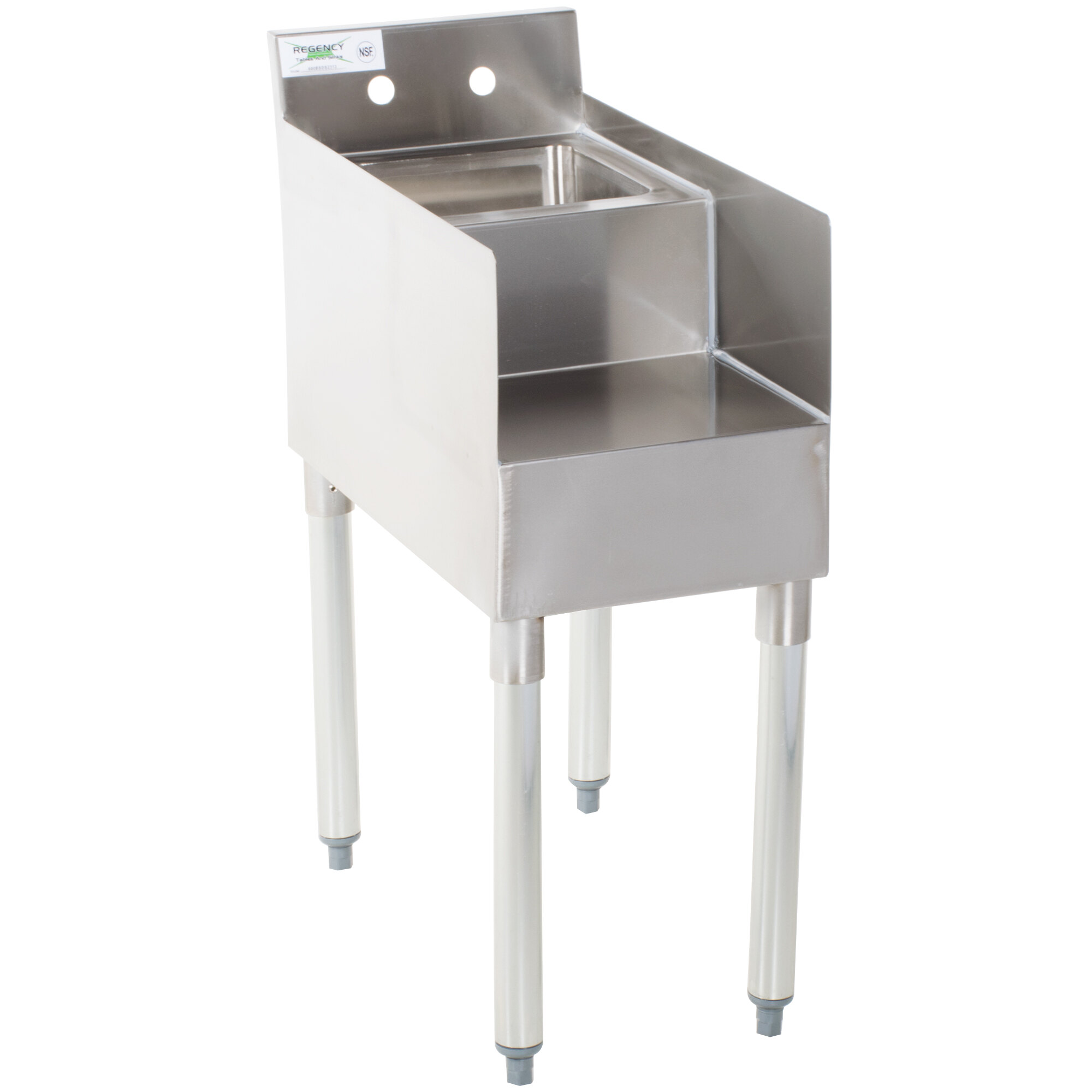 Regency 12" x 23" Stainless Steel Blender Station with Dump Sink