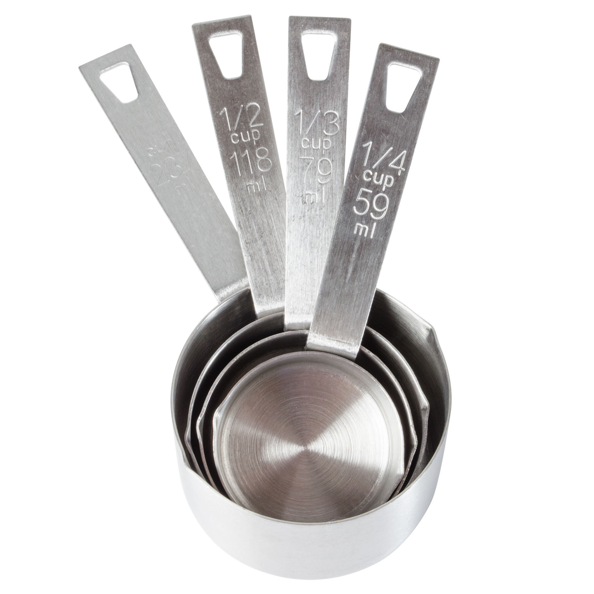 Tablecraft 725 4-Piece Stainless Steel Heavy Weight Measuring Cup Set Tablecraft 725 4-Piece Stainless Steel Heavy Weight Measuring Cup Set