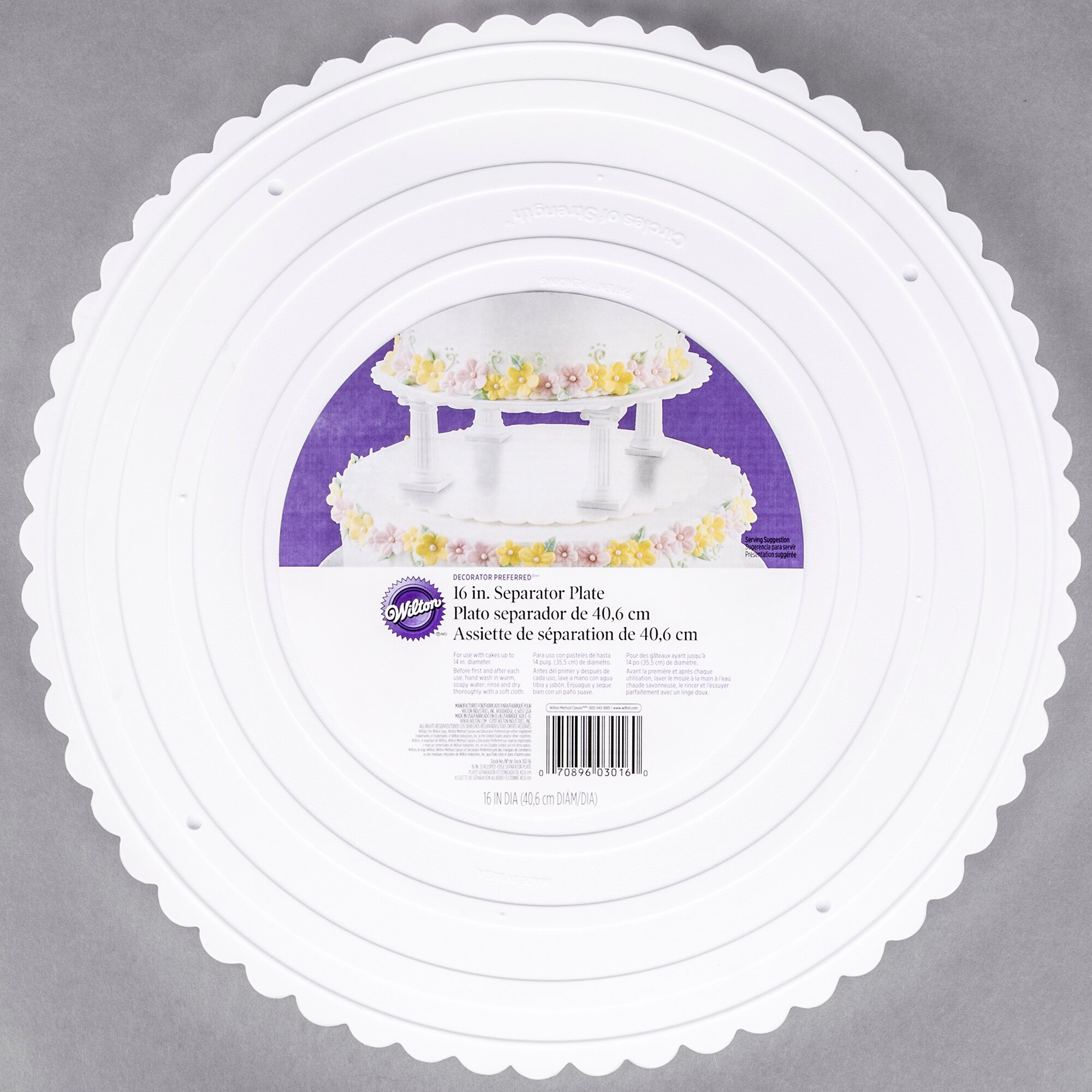 Wilton 302-16 Decorator Preferred Round Scalloped Edge Cake Separator ...