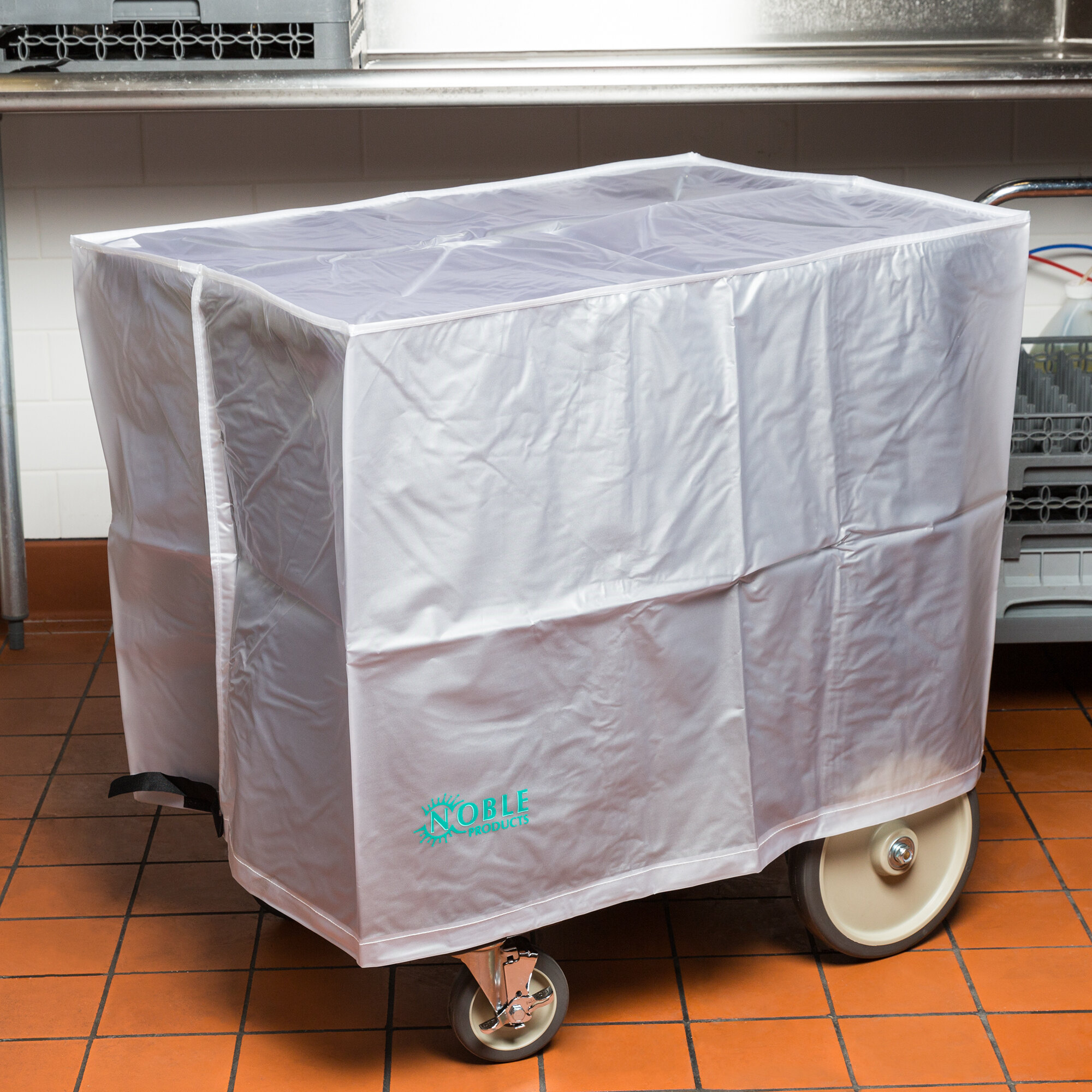 Noble Products 33" x 24" x 25" Translucent Small Vinyl Dish Dolly Cover