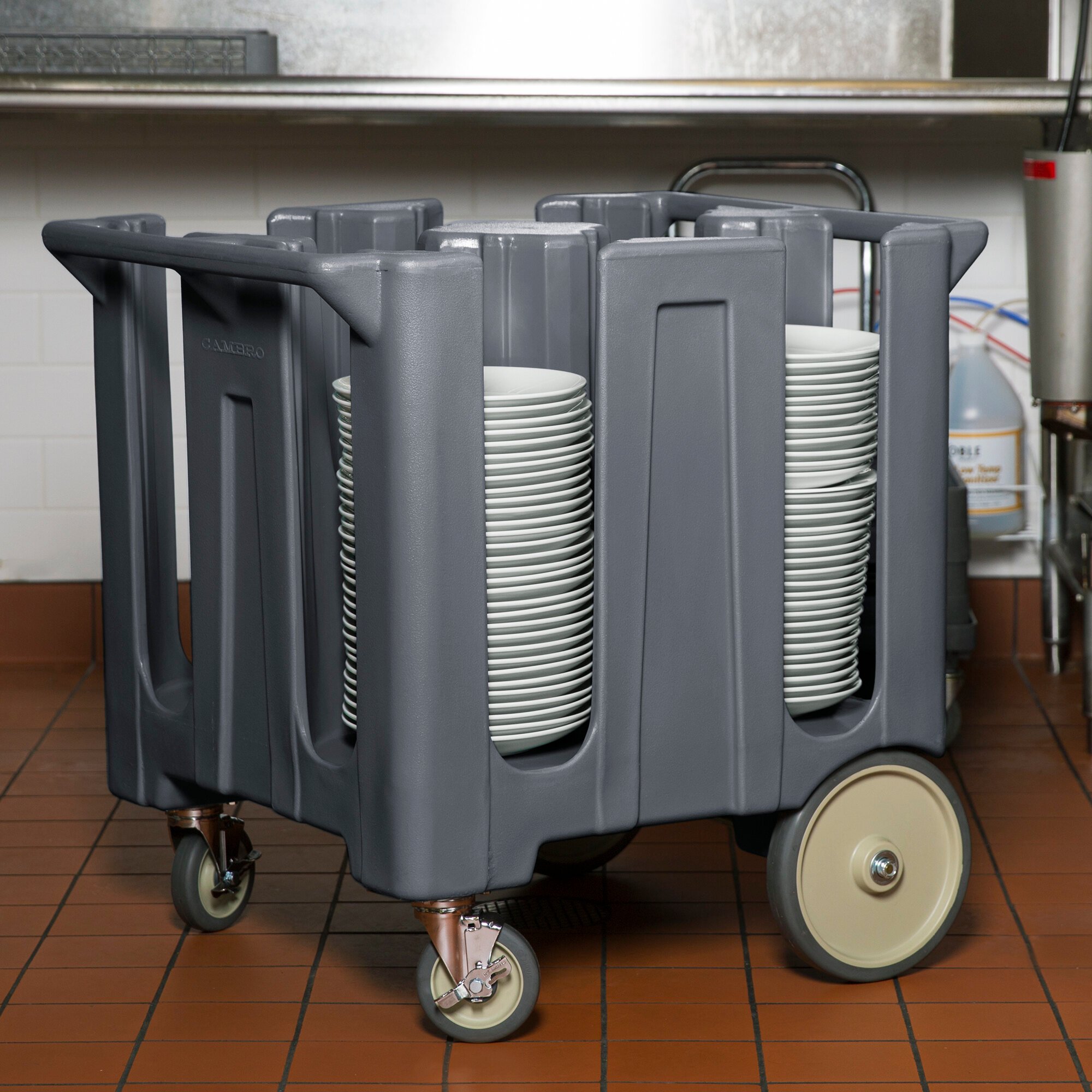 Cambro DC1225191 Poker Chip Granite Gray Dish Dolly / Caddy with Vinyl ...