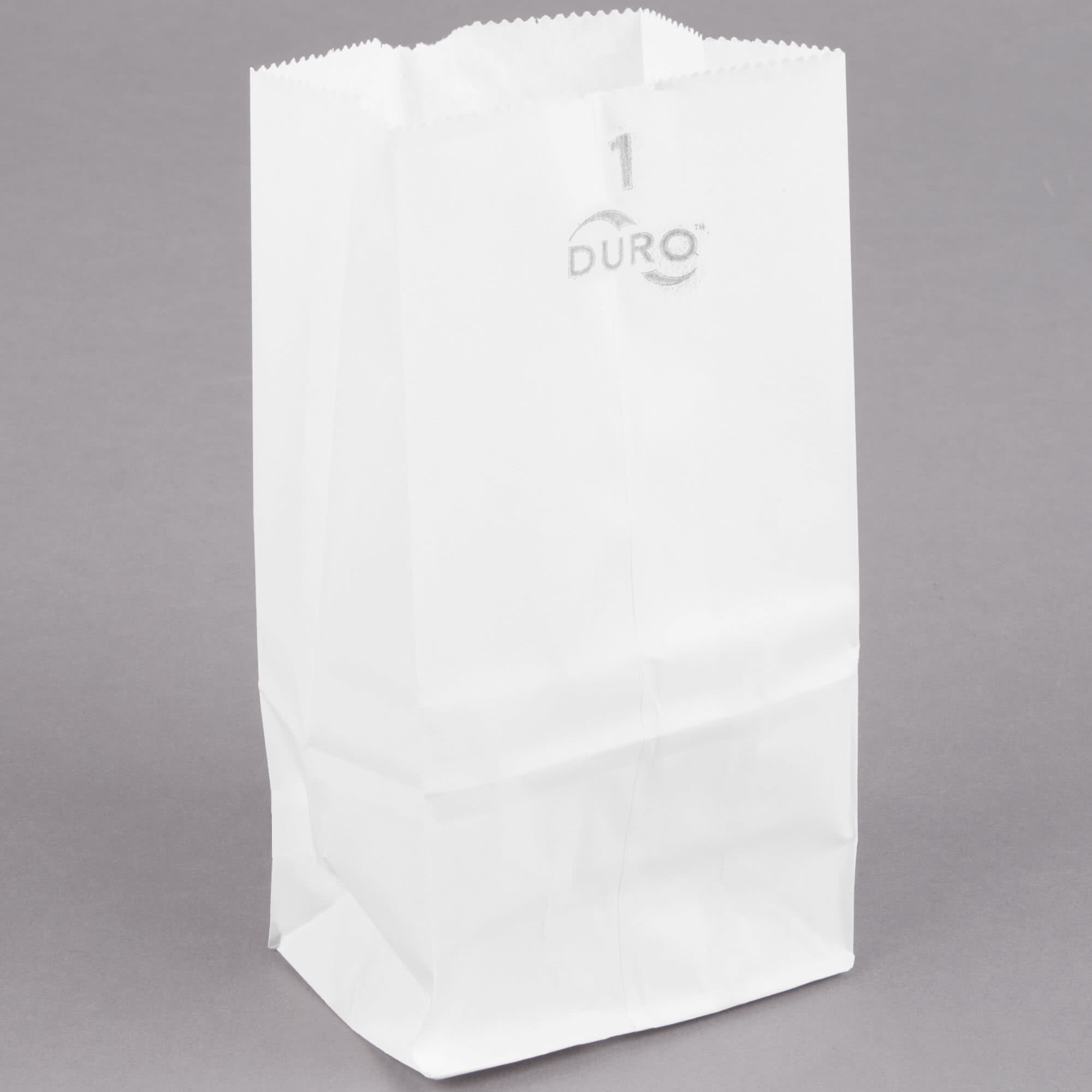 Duro 1 lb. White Paper Bag - 500/Bundle