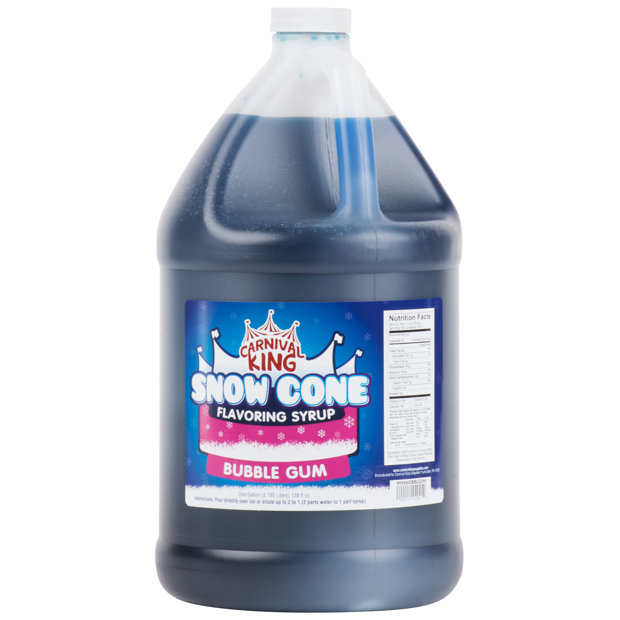 Carnival King 1 Gallon Bubble Gum Snow Cone Syrup