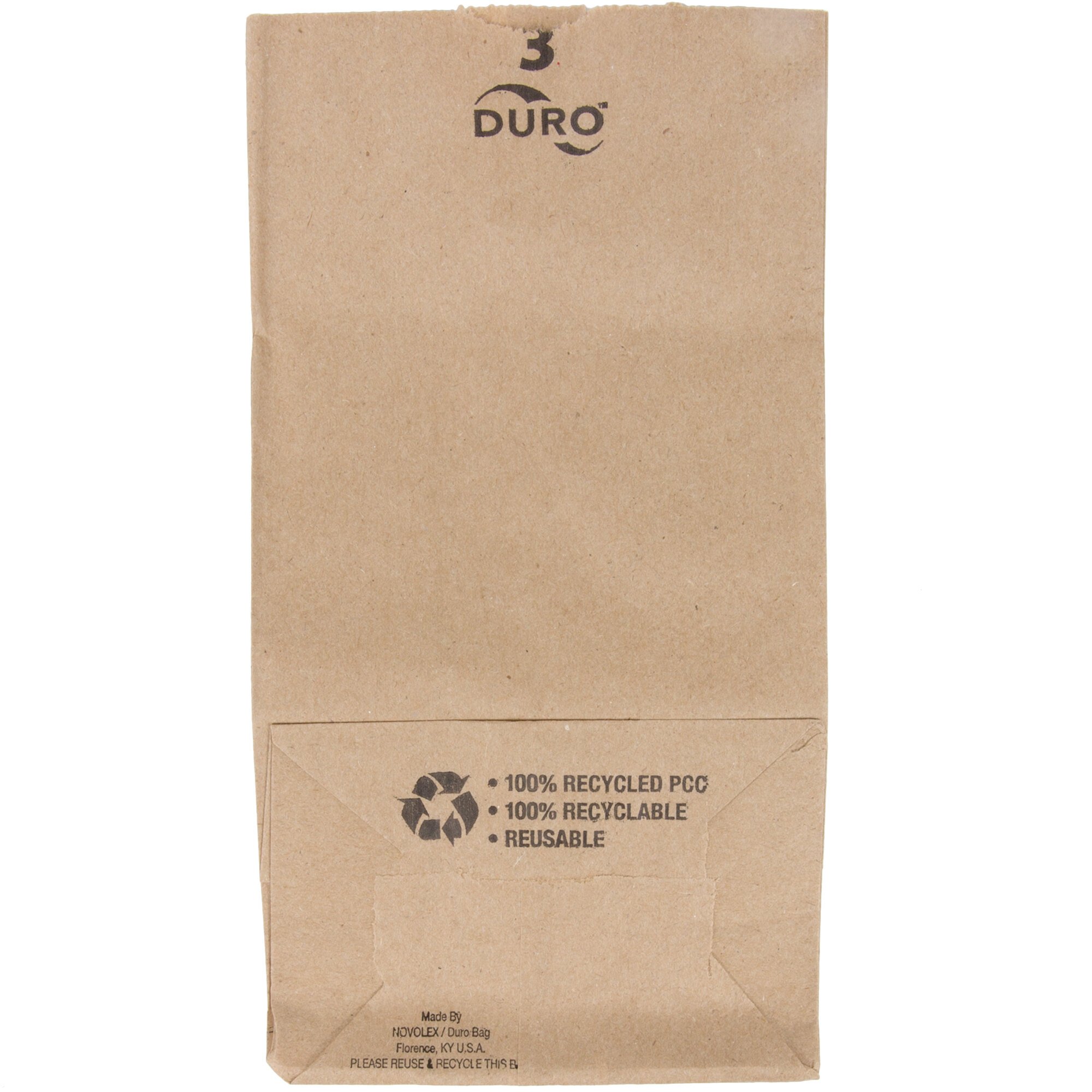 Duro 3 lb. Brown Paper Bag - 500/Bundle