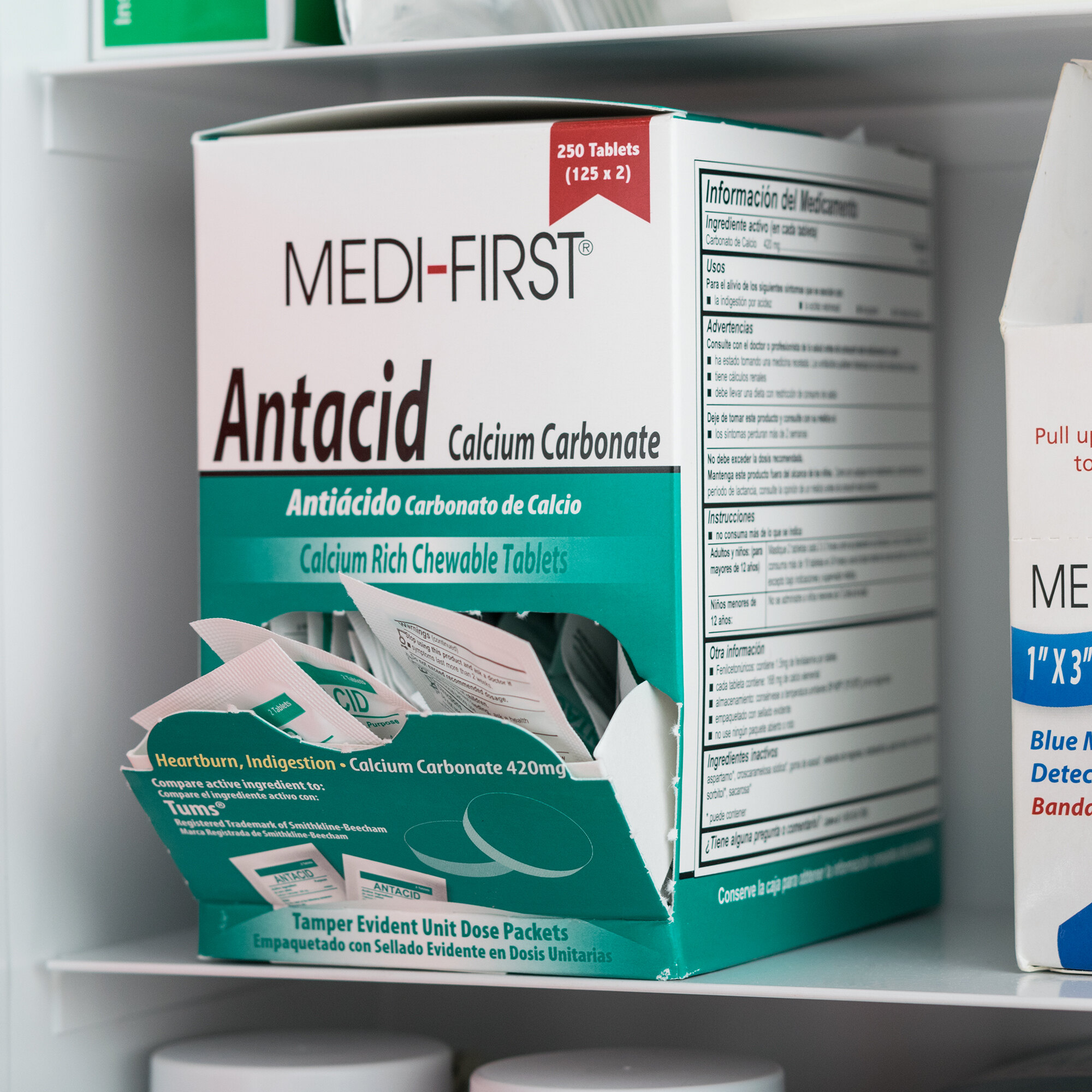Medi-First 80248 Antacid Tablets - 250/Box