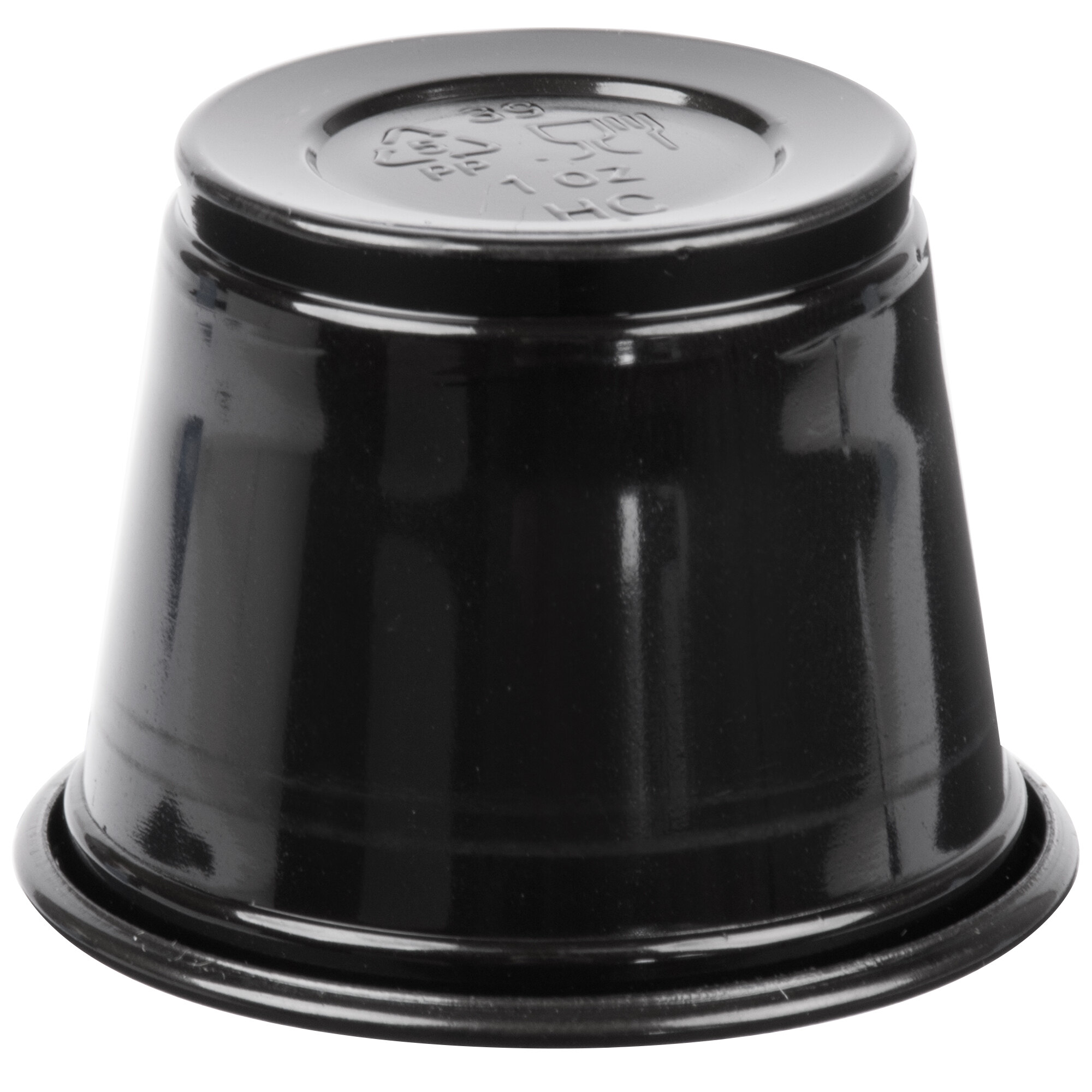 Choice 1 oz. Black Plastic Souffle Cup / Portion Cup - 100/Pack