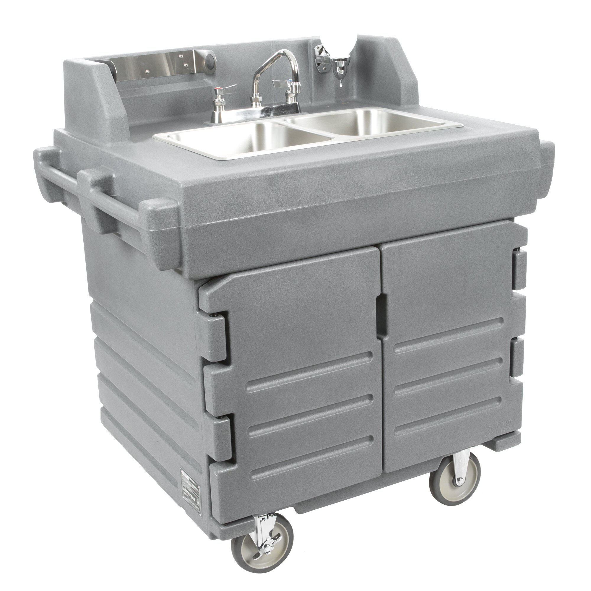 Cambro KSC402191 Granite Gray CamKiosk Portable Self-Contained Hand ...