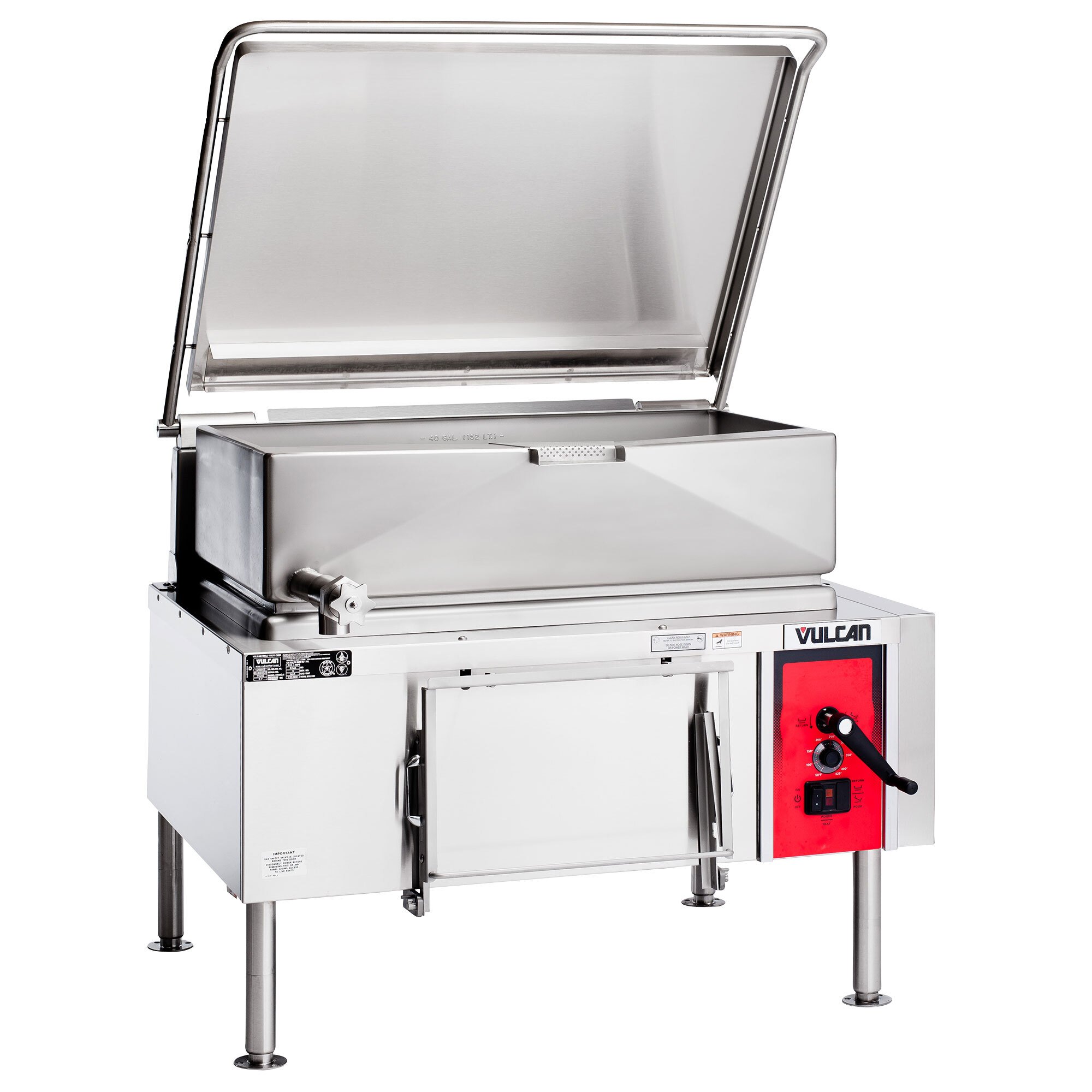 Vulcan VG40-LP Liquid Propane 40 Gallon Manual Tilt Braising Pan / Tilt ...