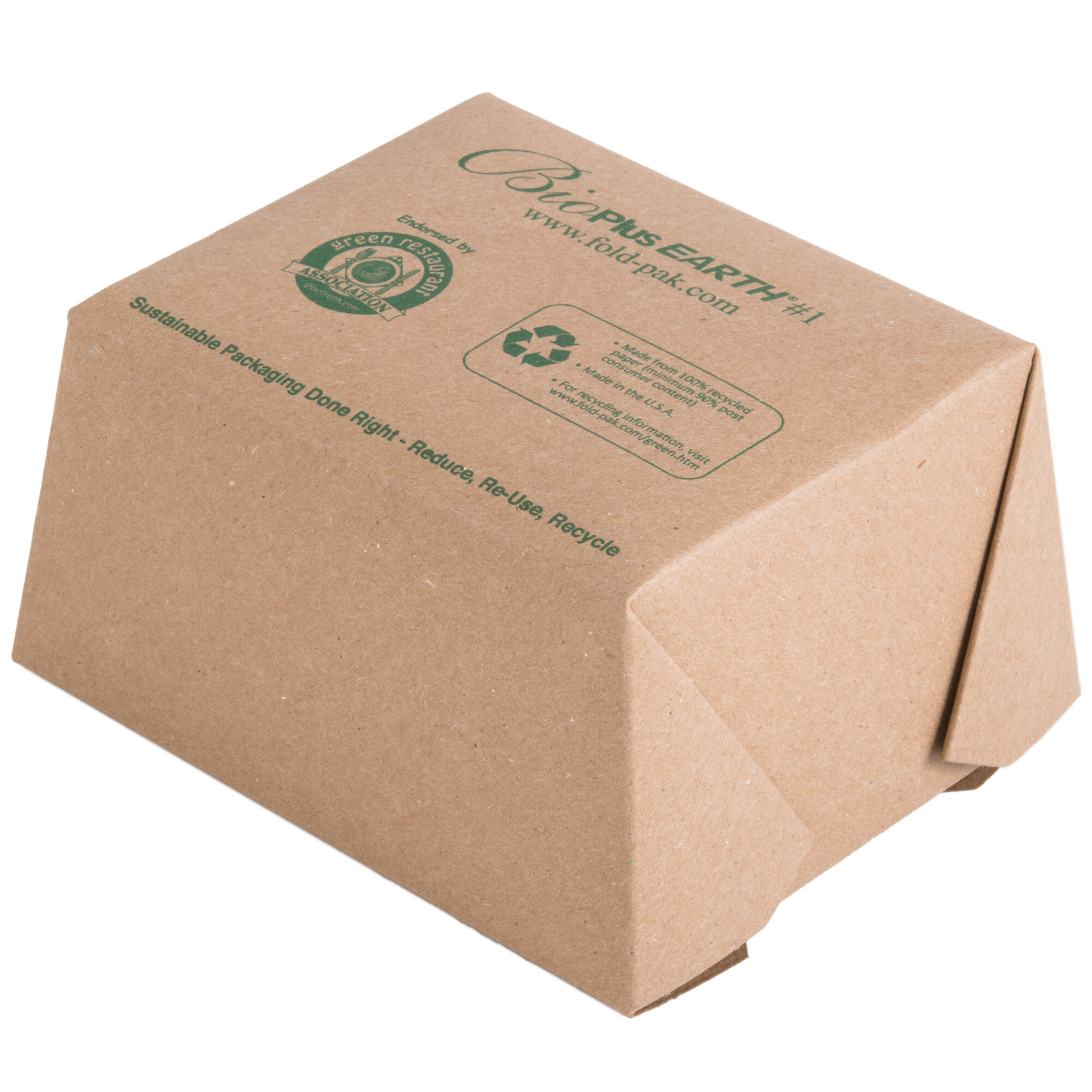 Fold-Pak 01BPEARTHM Bio-Plus Earth 5" x 4" x 2 1/2" Kraft Microwavable ...