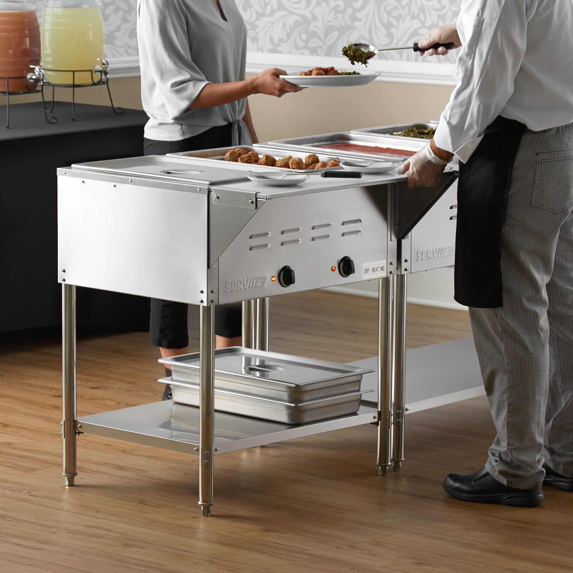 ServIt 2 Well Electric Steam Table (Open Well & Undershelf)