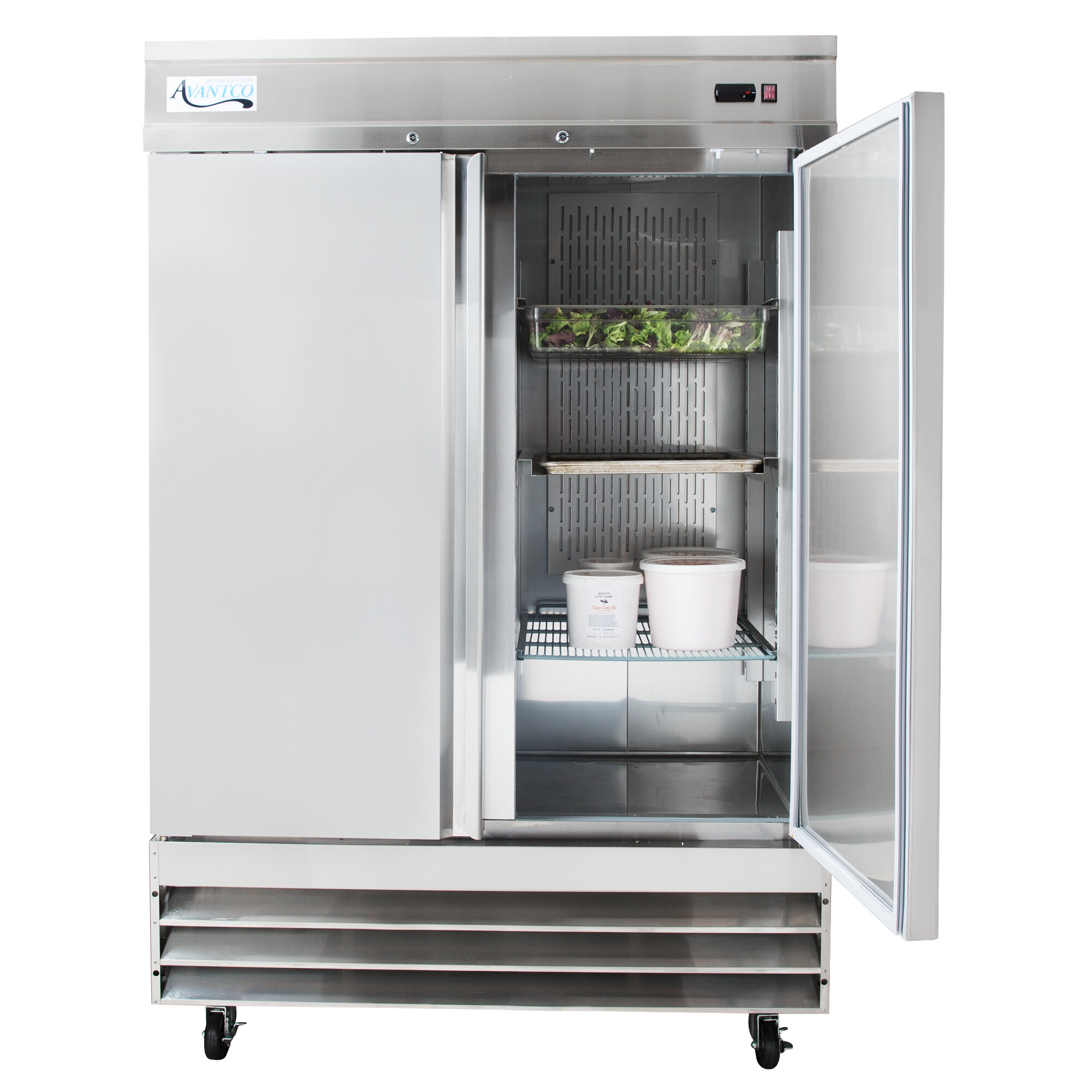 Avantco SS-2R-HC 54" Stainless Steel Solid Door Reach-In Refrigerator