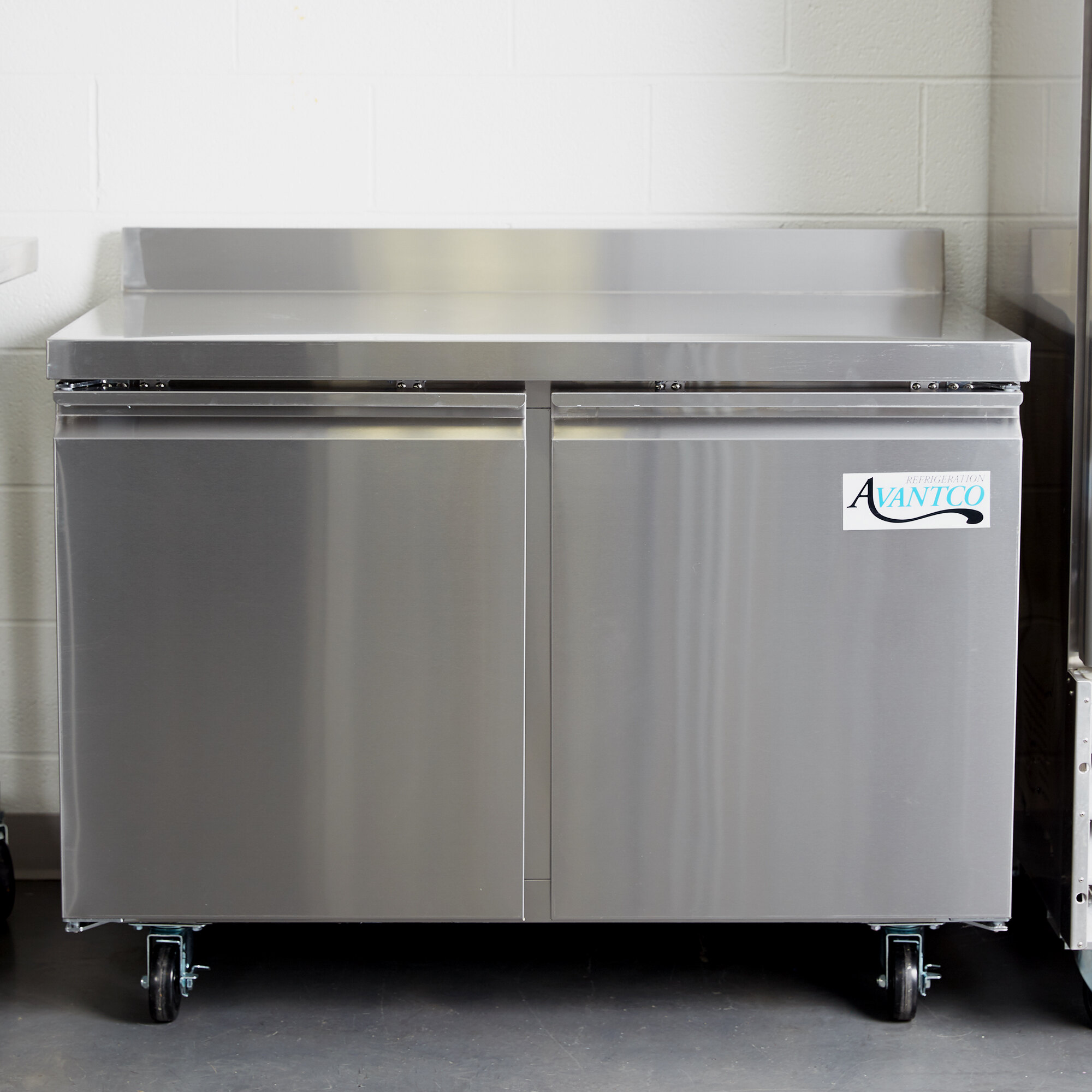 Avantco SS-WT-48R-HC 48" Two Door Worktop Refrigerator with 3 1/2 ...
