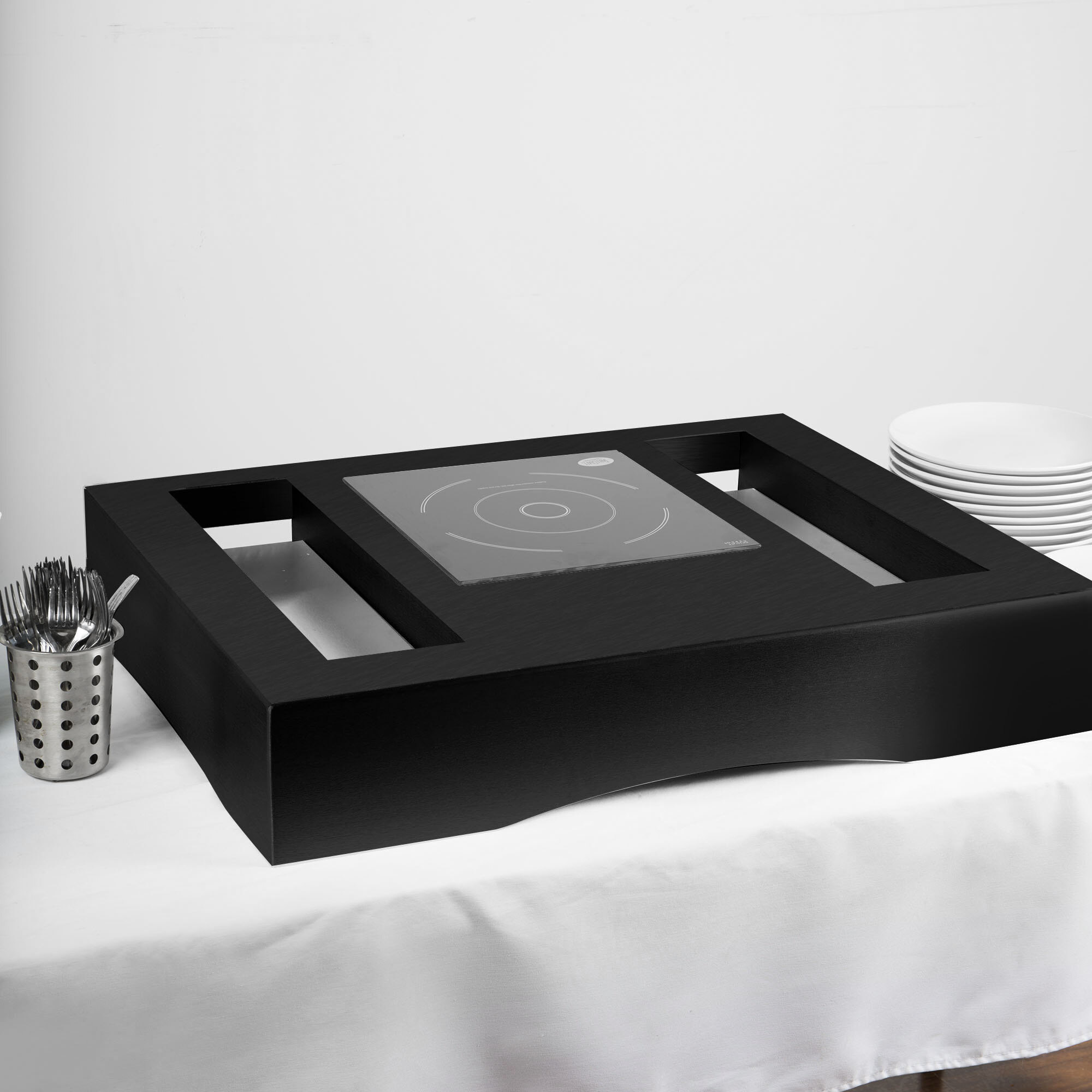 Tablecraft CWACTION1TBK 31 1/4" x 25 1/4" x 5 3/4" Black Brushed ...