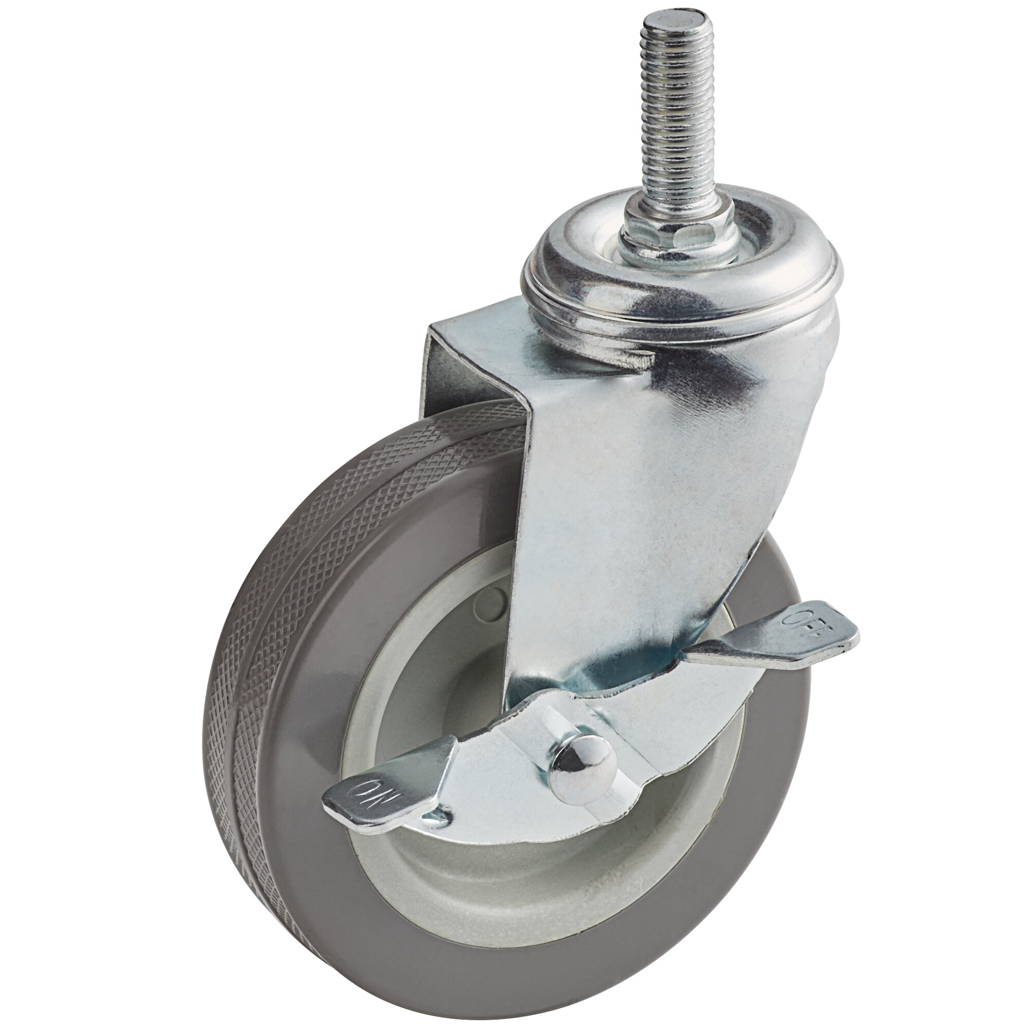 Choice 4" Swivel Caster with Brake for Stainless Steel Utility Carts