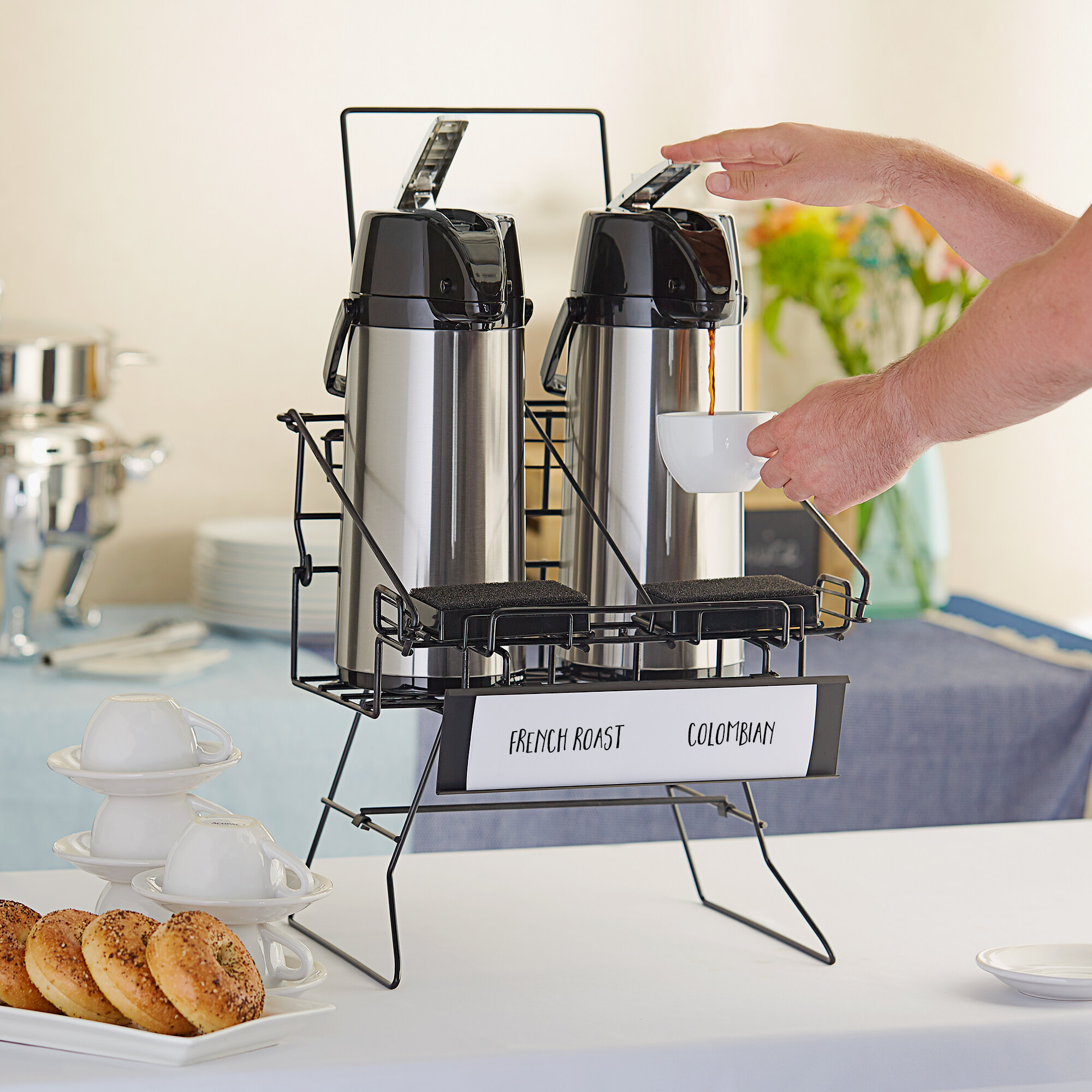 Choice 3-Piece Airpot Merchandising Rack Set with (1) Rack and (2) 2.2 ...