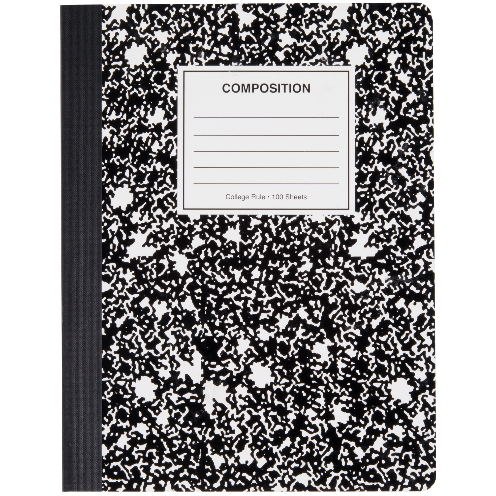 Universal UNV20940 9 3/4" x 7 1/2" Black College Ruled Composition ...