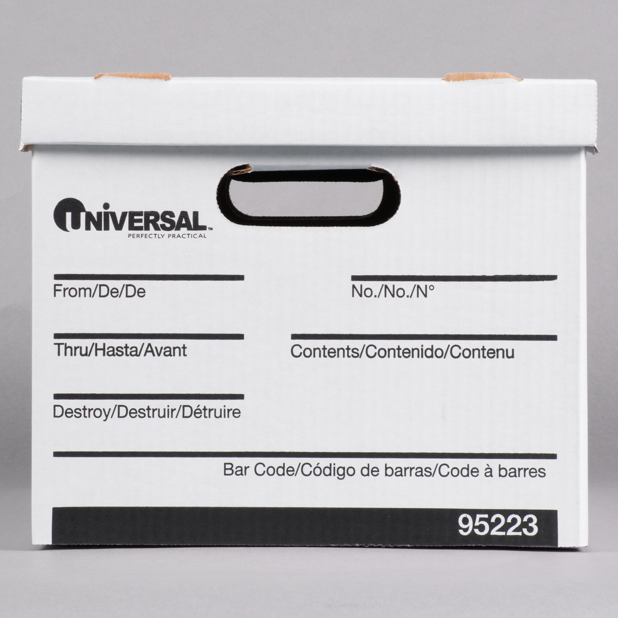 Universal UNV95223 15" x 12" x 10" White Letter/Legal Sized Corrugated ...