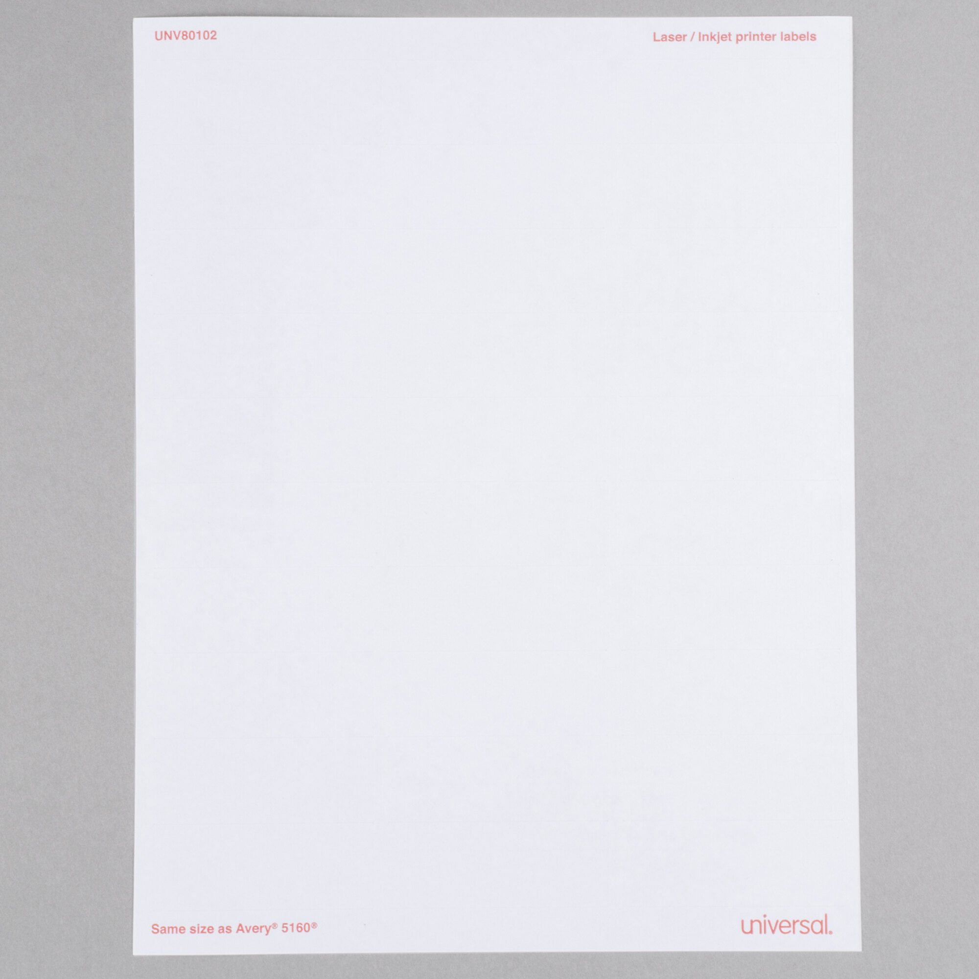 Universal UNV80102 1" x 2 5/8" White Permanent Labels - 3000/Box