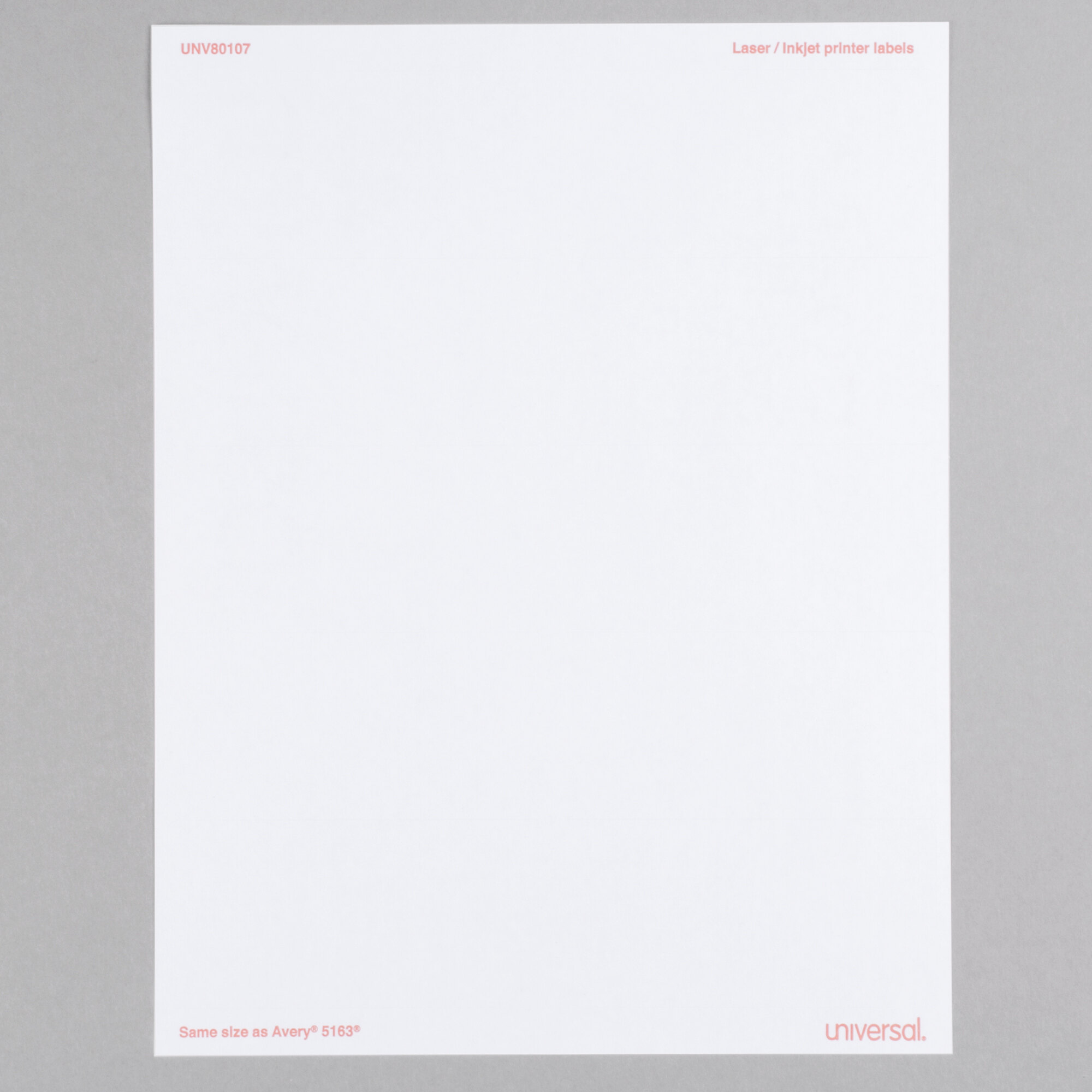 Universal UNV80107 2" x 4" White Permanent Labels - 1000/Box