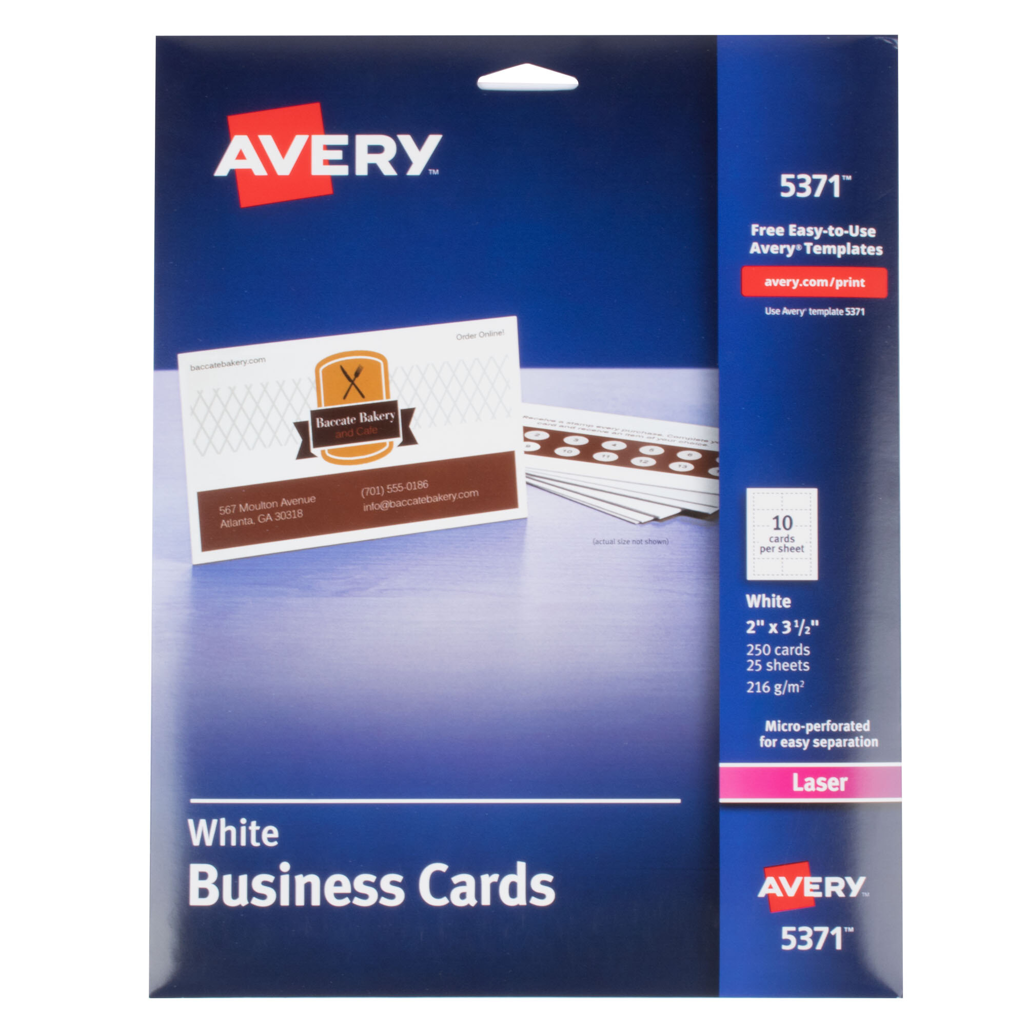 Avery 5371 Printable Business Cards | WebstaurantStore
