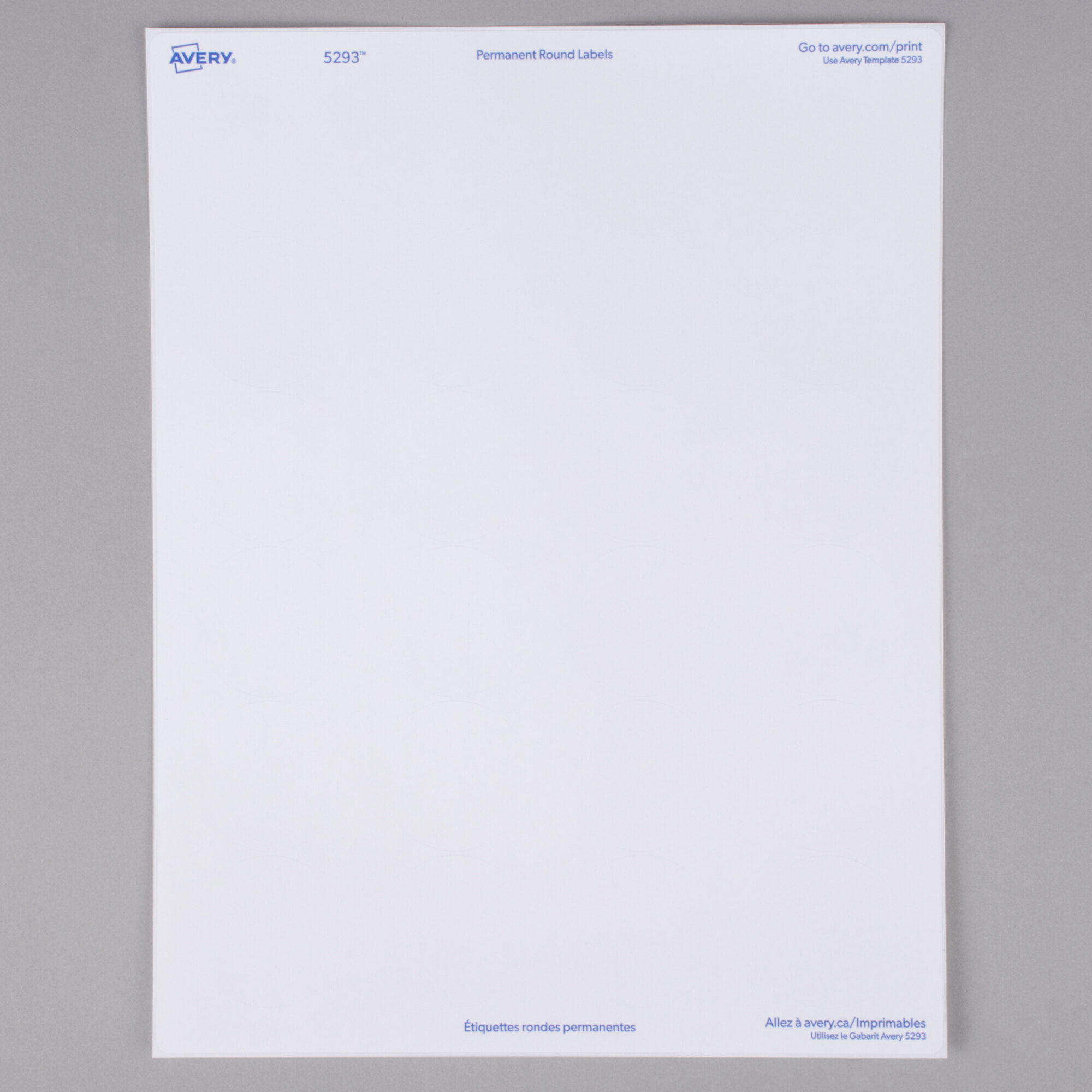 Avery 5293 1 2/3" High-Visibility Round White Printable Labels - 600/Pack