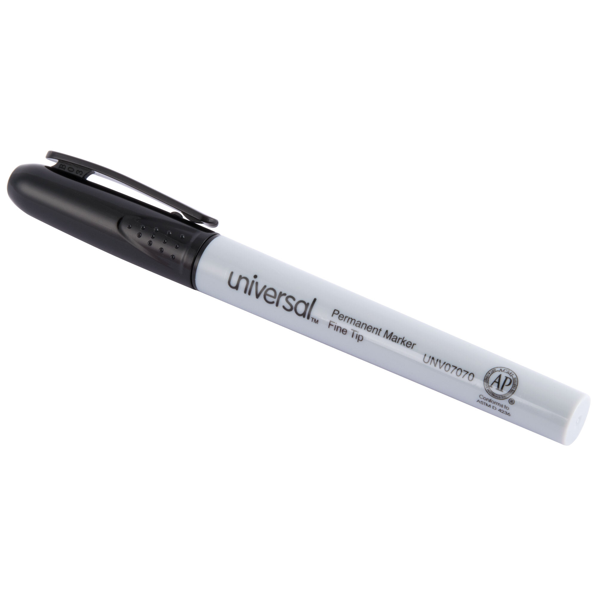Universal UNV07070 Black Bullet Tip Pen Style Permanent Marker - 36/Box