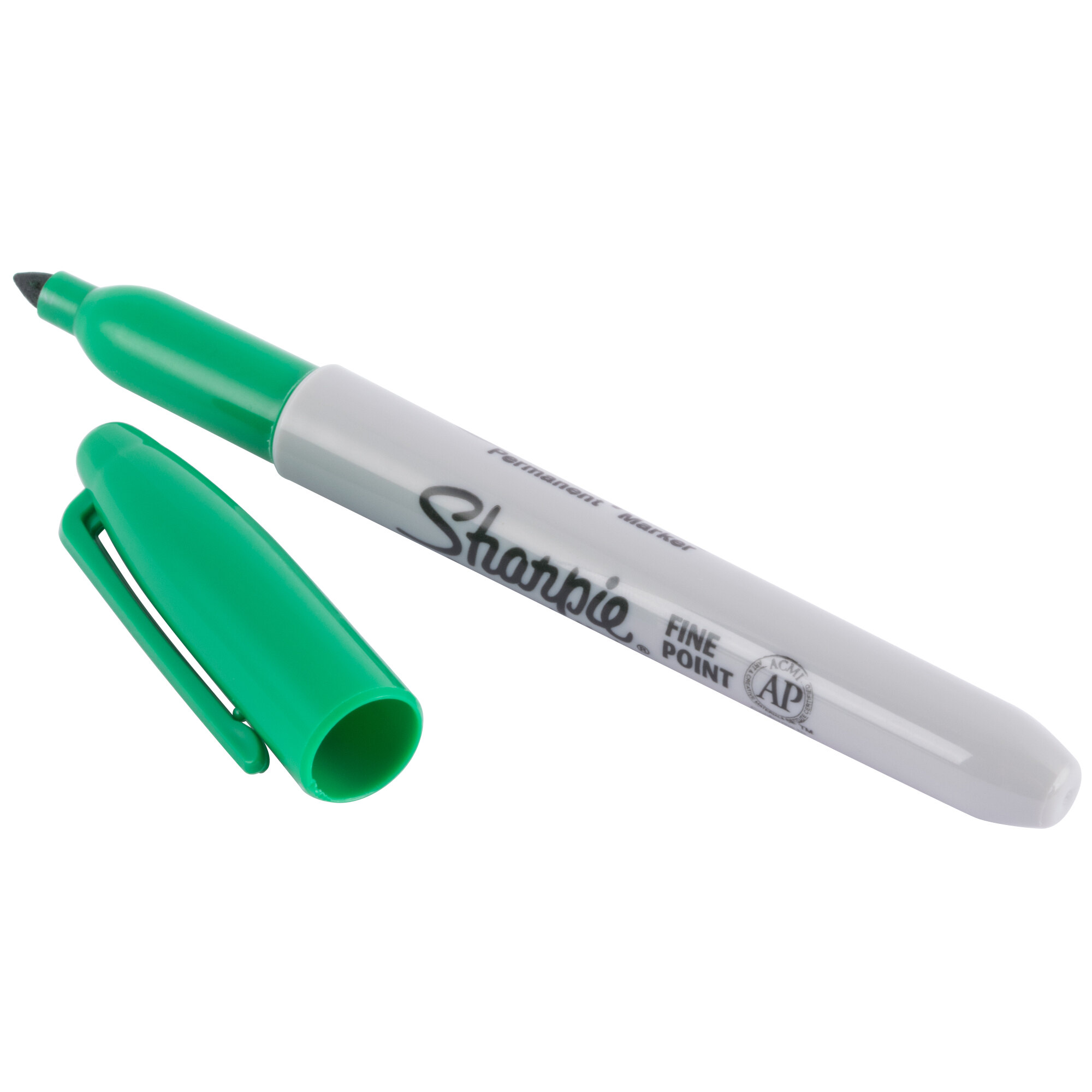 Sharpie 30004 Green Fine Point Permanent Marker - 12/Box